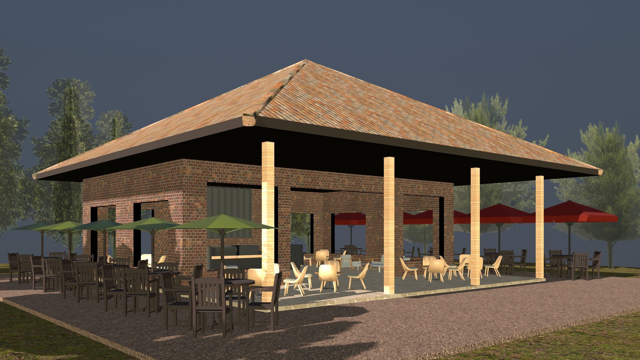 Cafe by small house 3D model | CGTrader