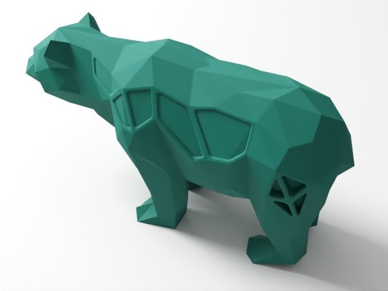 Polygon Bear 3D model 3D printable | CGTrader