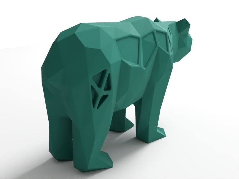 Polygon Bear 3D model 3D printable | CGTrader