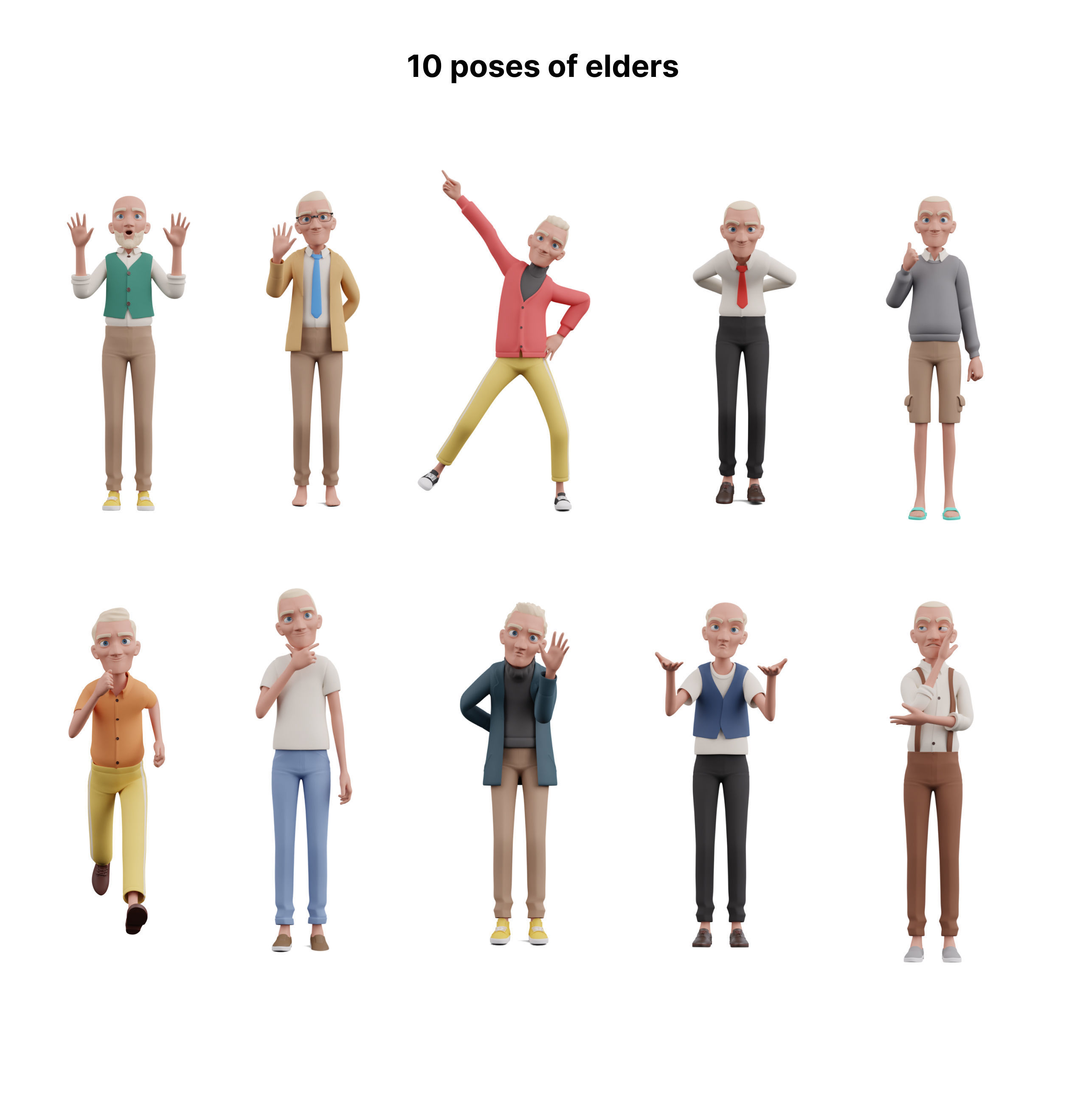 Customizable Cartoon Character Family Rigged 3D model rigged | CGTrader