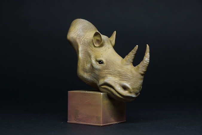 rhinoceros 3D print model head sculpture 3D model 3D printable | CGTrader