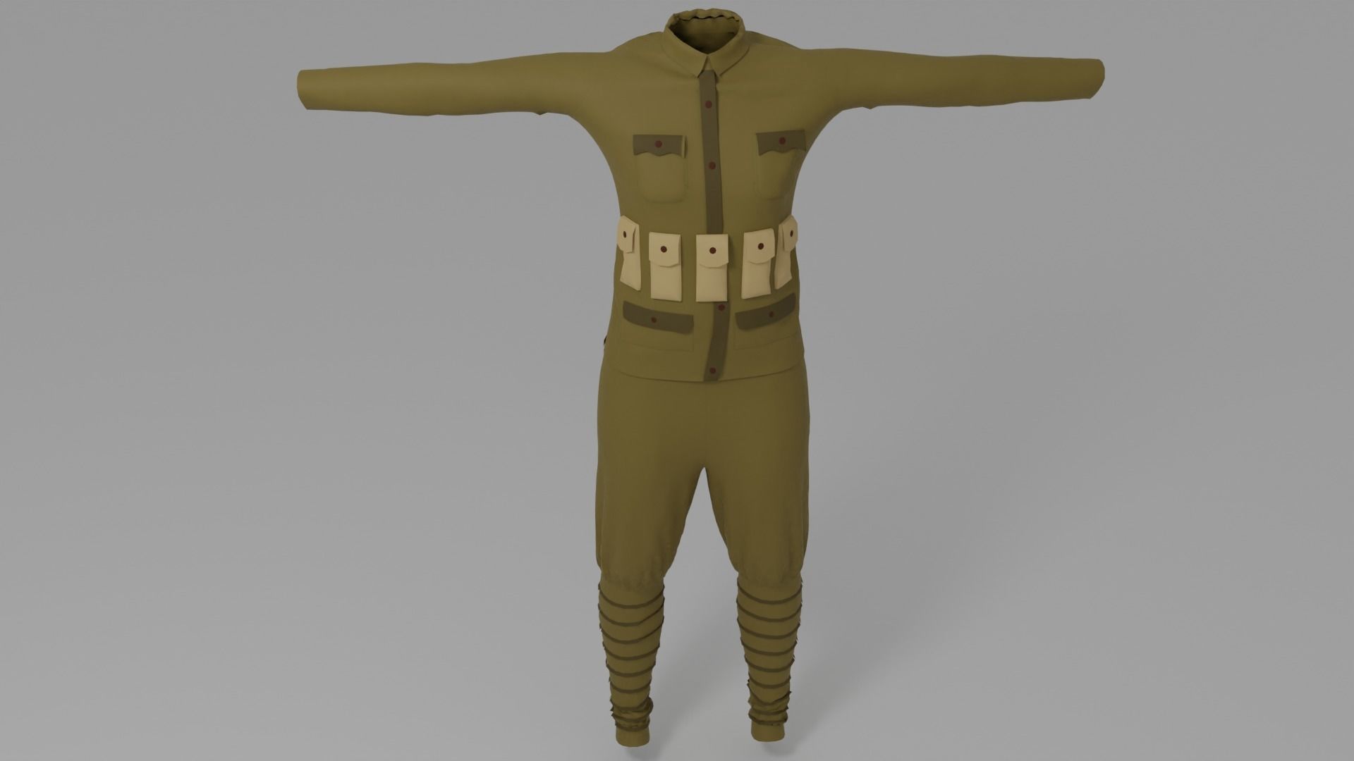 3D model WW1 Soldier Uniform VR / AR / low-poly | CGTrader