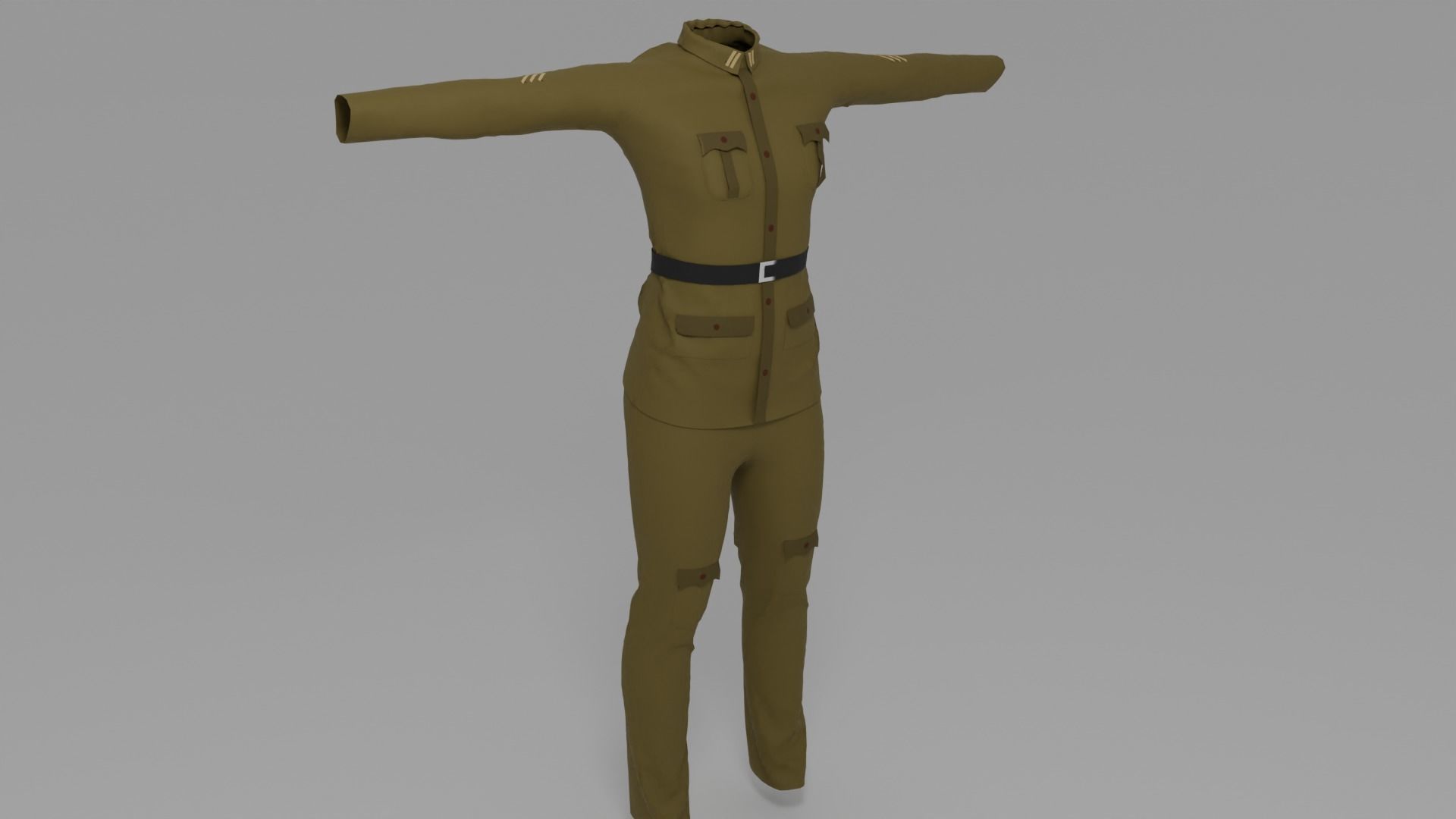 3D model WW2 Soldier Uniform VR / AR / low-poly | CGTrader