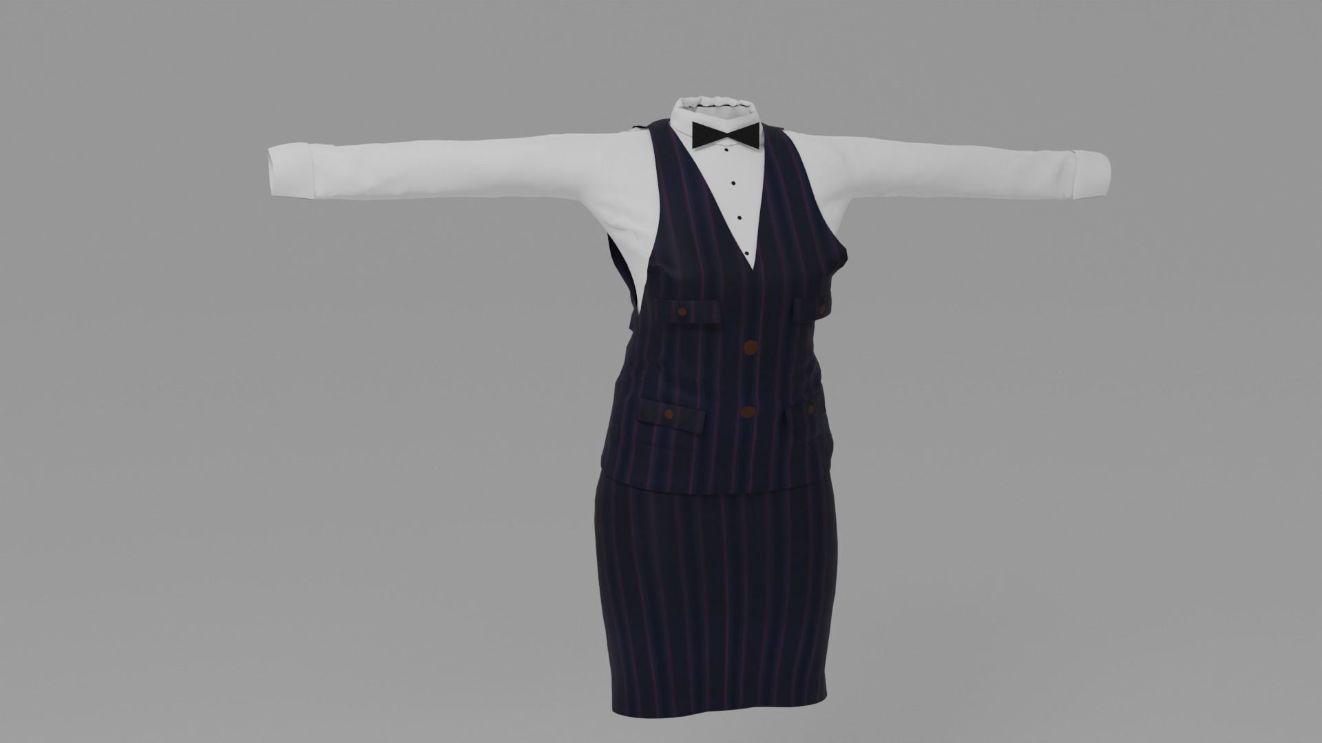 3D model Servant Woman Uniform VR / AR / low-poly | CGTrader