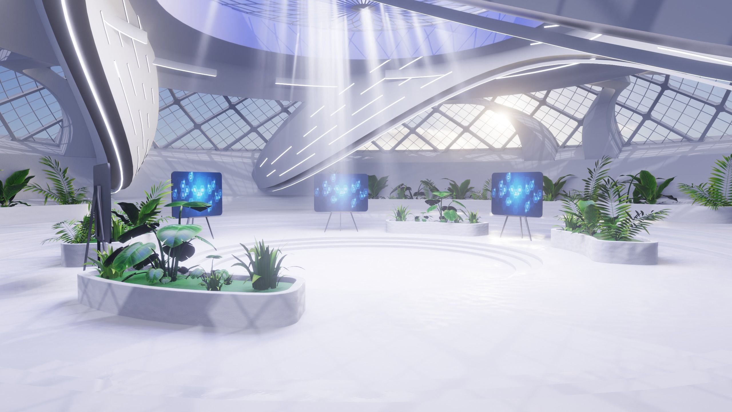 Sci Fi Exhibition Hall Interior 3D model | CGTrader