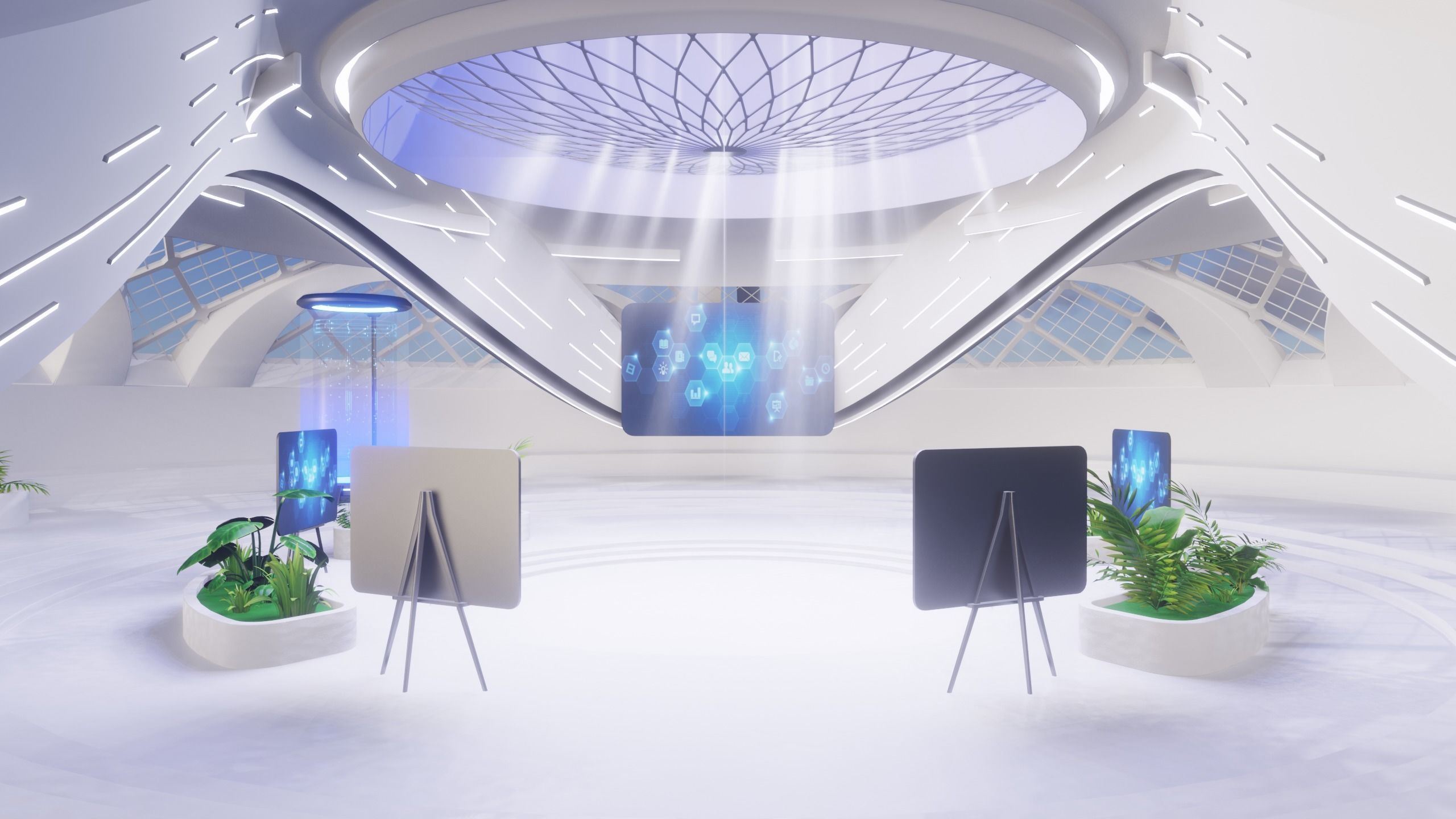 Sci Fi Exhibition Hall Interior 3D model | CGTrader