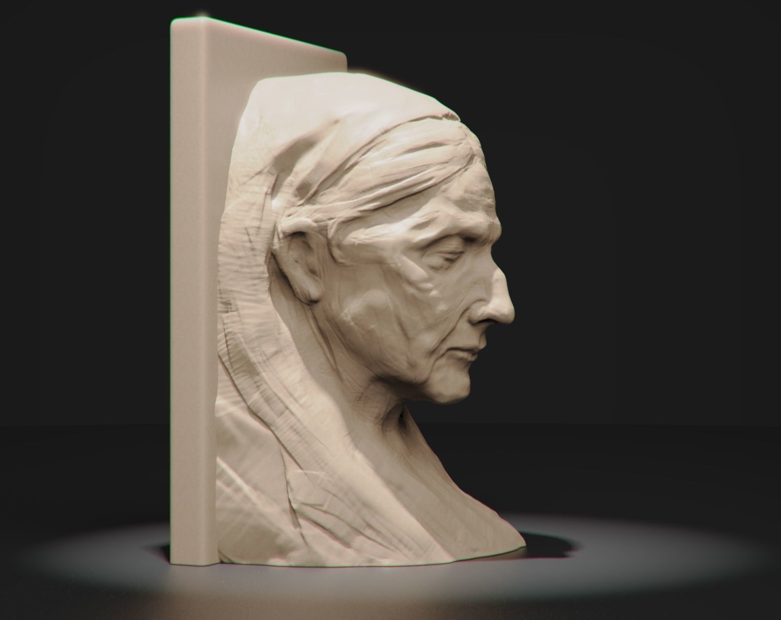 Portrait of an Old Lady as a Bookend 3D model 3D printable | CGTrader