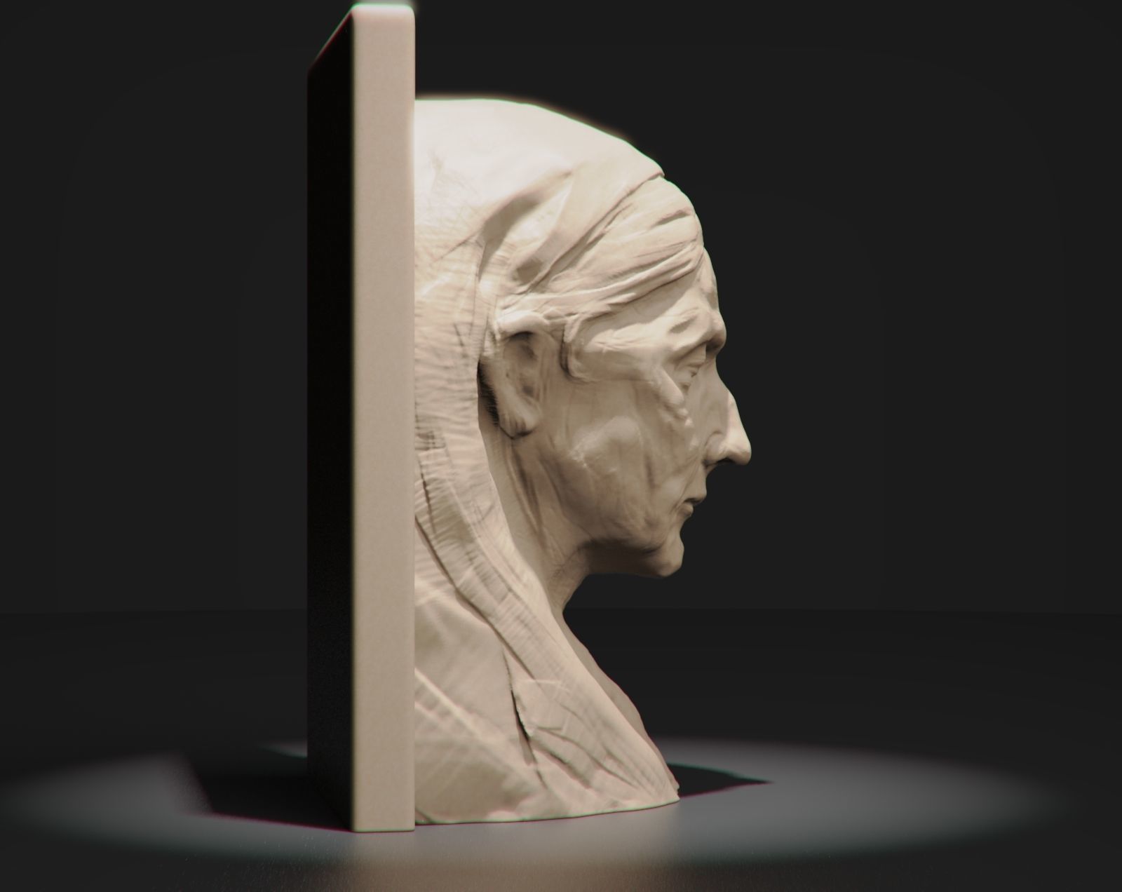 Portrait of an Old Lady as a Bookend 3D model 3D printable | CGTrader