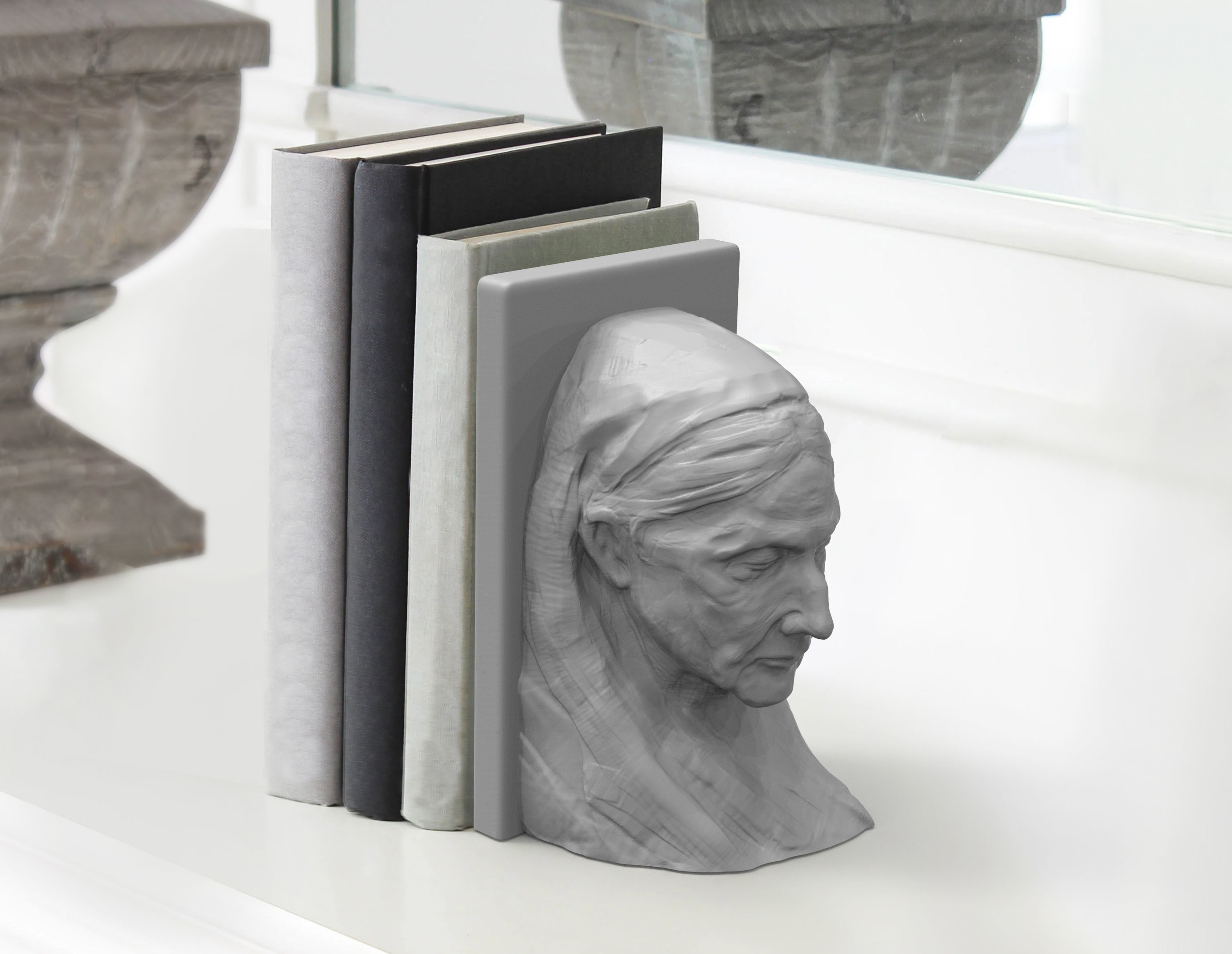 Portrait of an Old Lady as a Bookend 3D model 3D printable | CGTrader