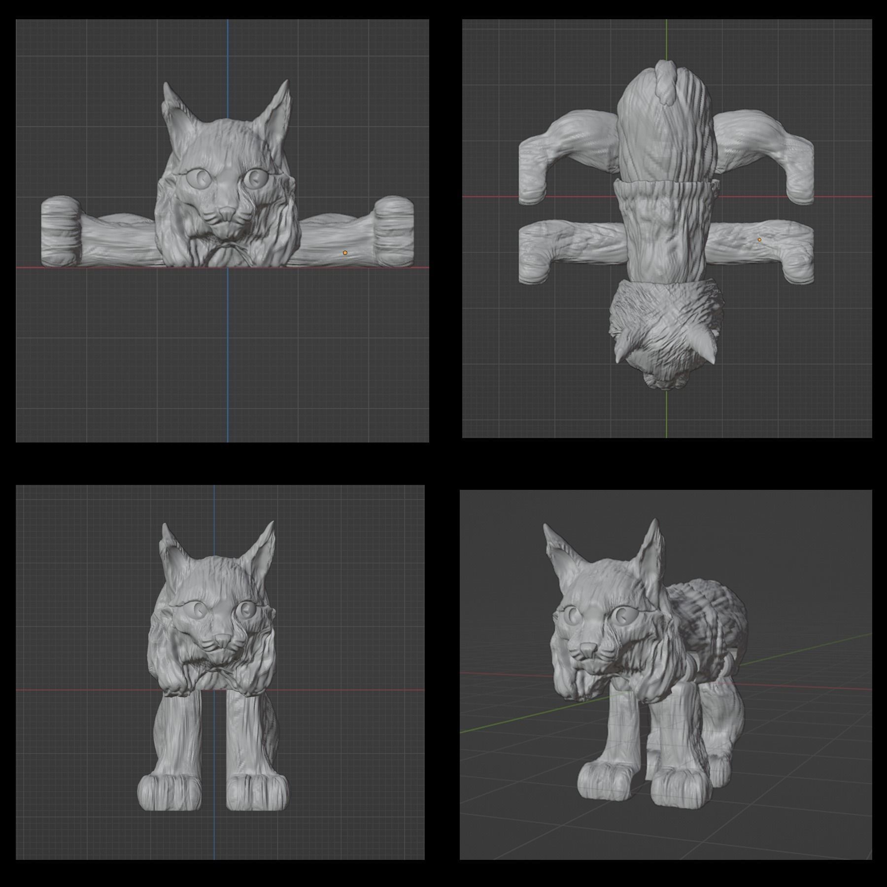 Lynx figure - Print in place - Flexi Articulated Animal 3D model 3D ...