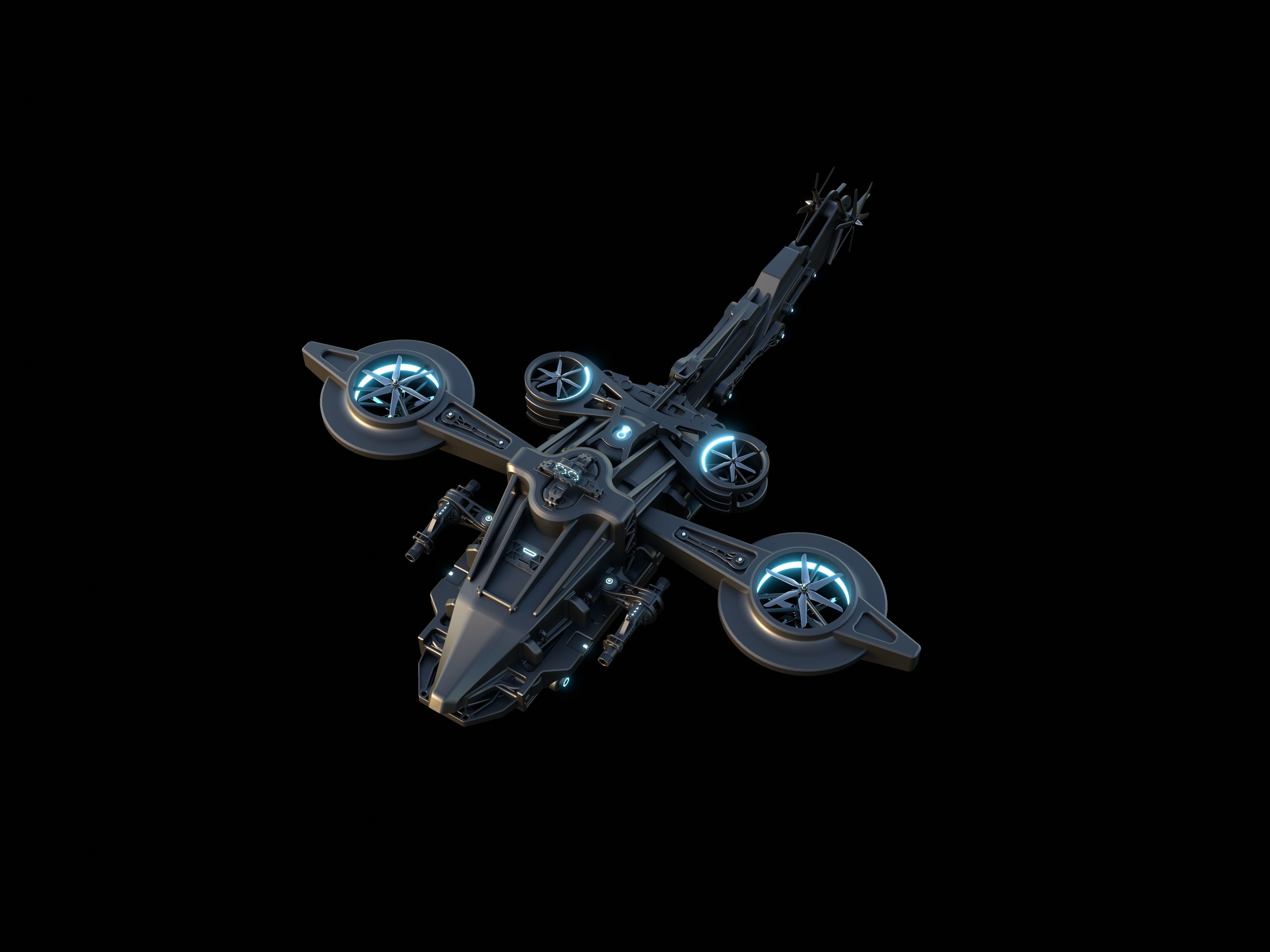 sci fi helicopter 3D model animated | CGTrader