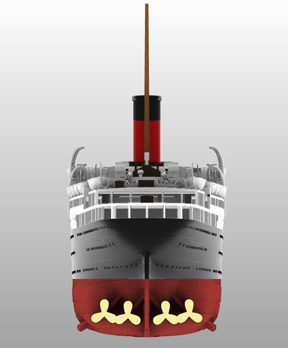 Print ready SS FRANCE ocean liner 1912 - full hull and waterline 3D ...