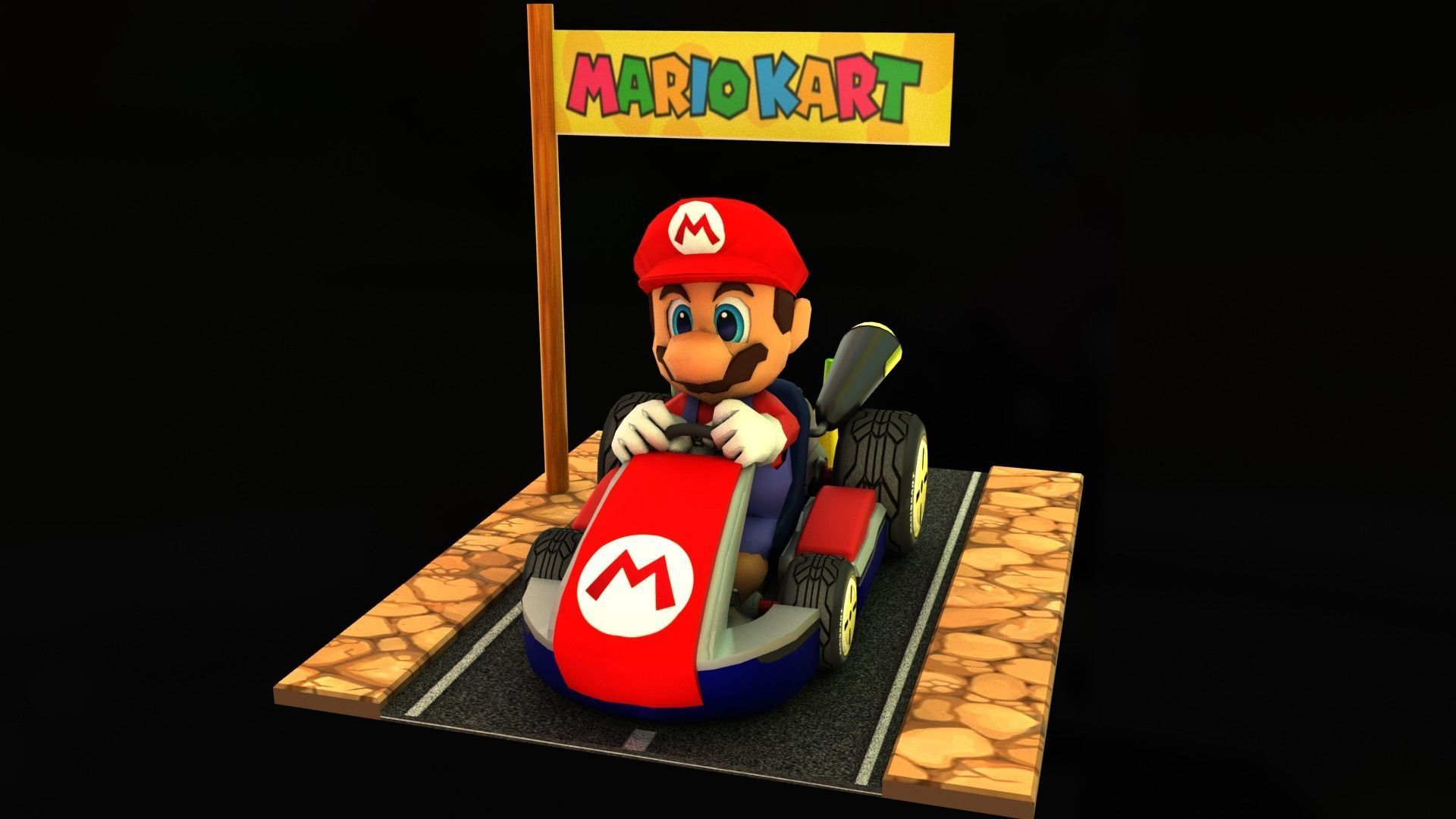 3D model Mario kart VR / AR / low-poly | CGTrader