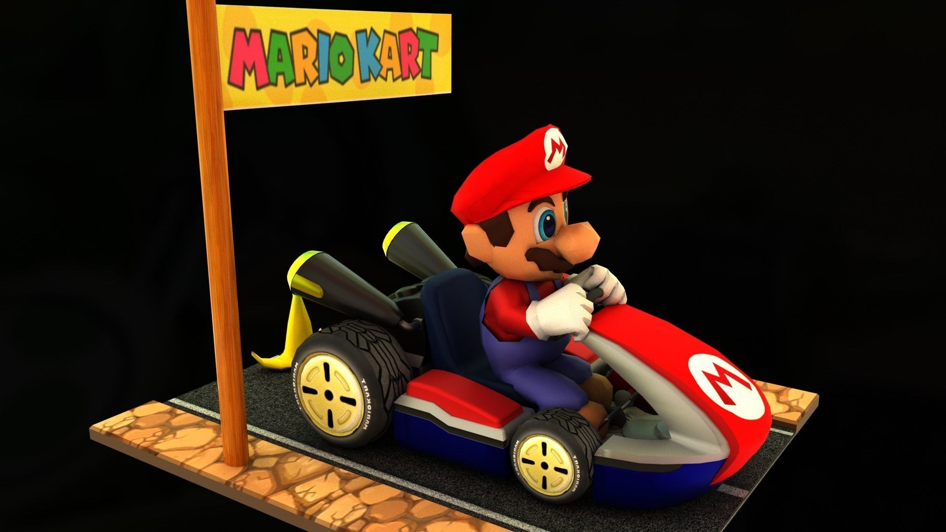 3D model Mario kart VR / AR / low-poly | CGTrader