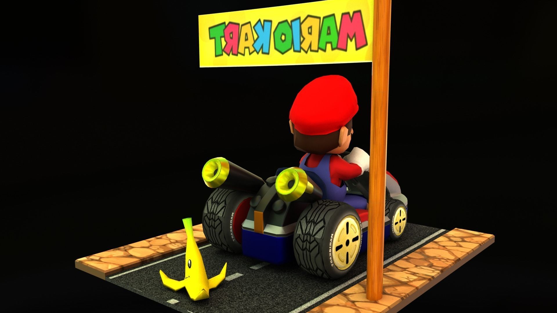 3D model Mario kart VR / AR / low-poly | CGTrader