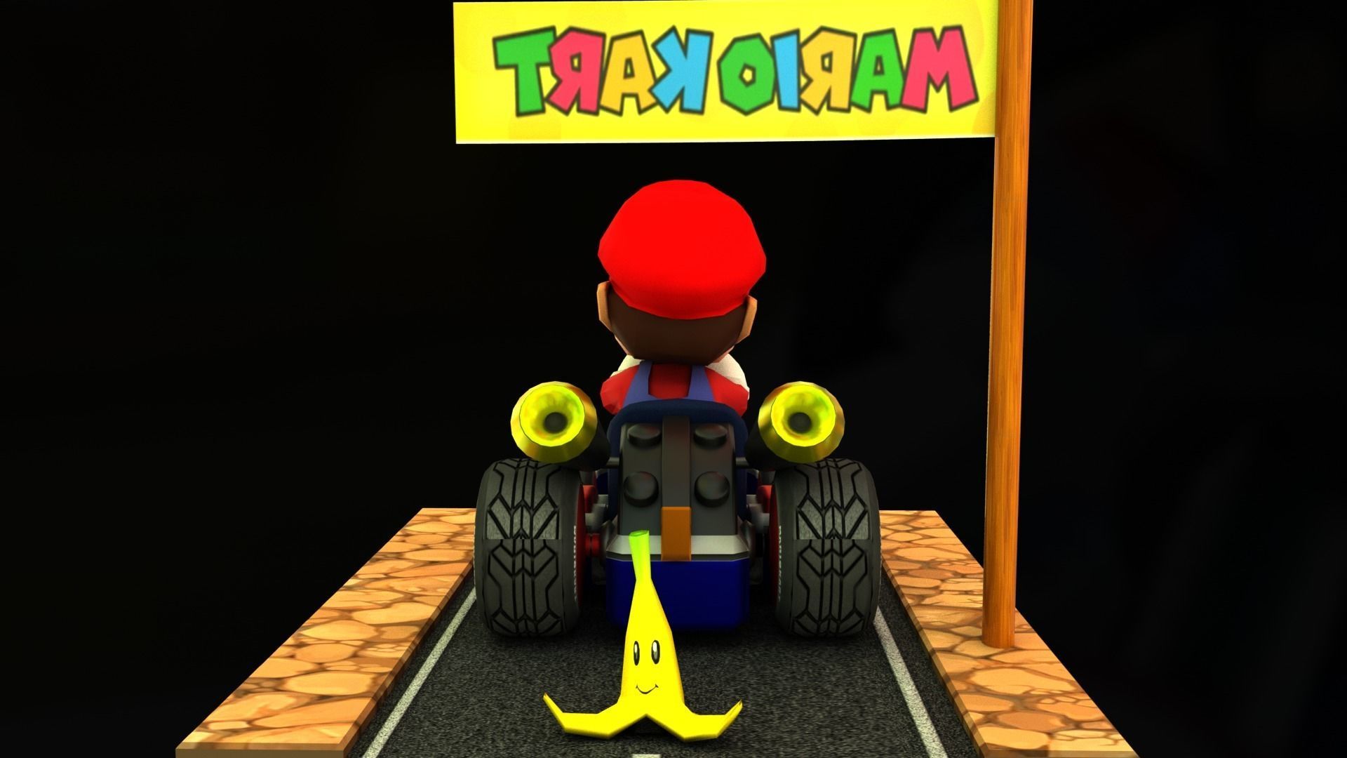 3D model Mario kart VR / AR / low-poly | CGTrader