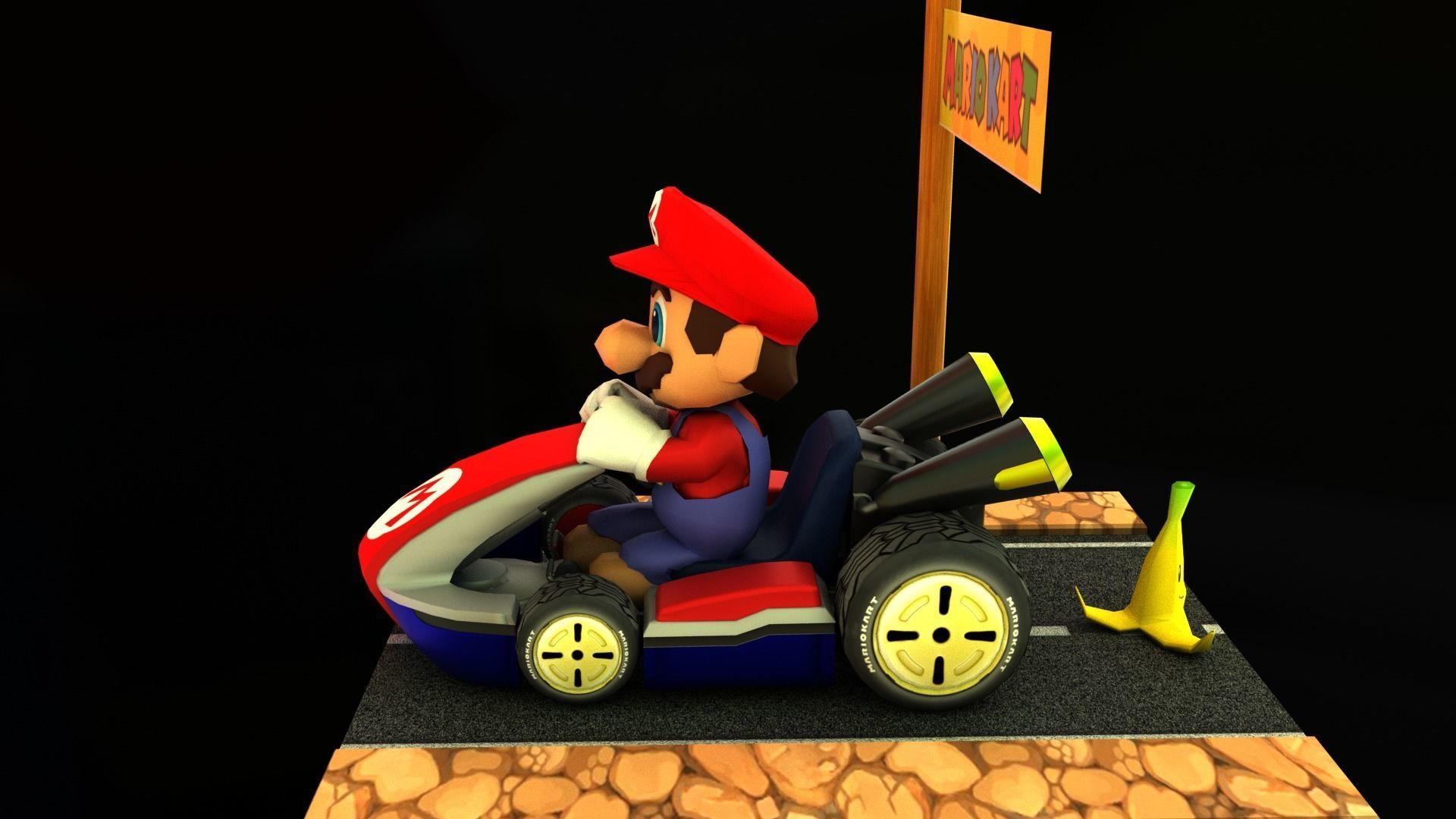 3D model Mario kart VR / AR / low-poly | CGTrader