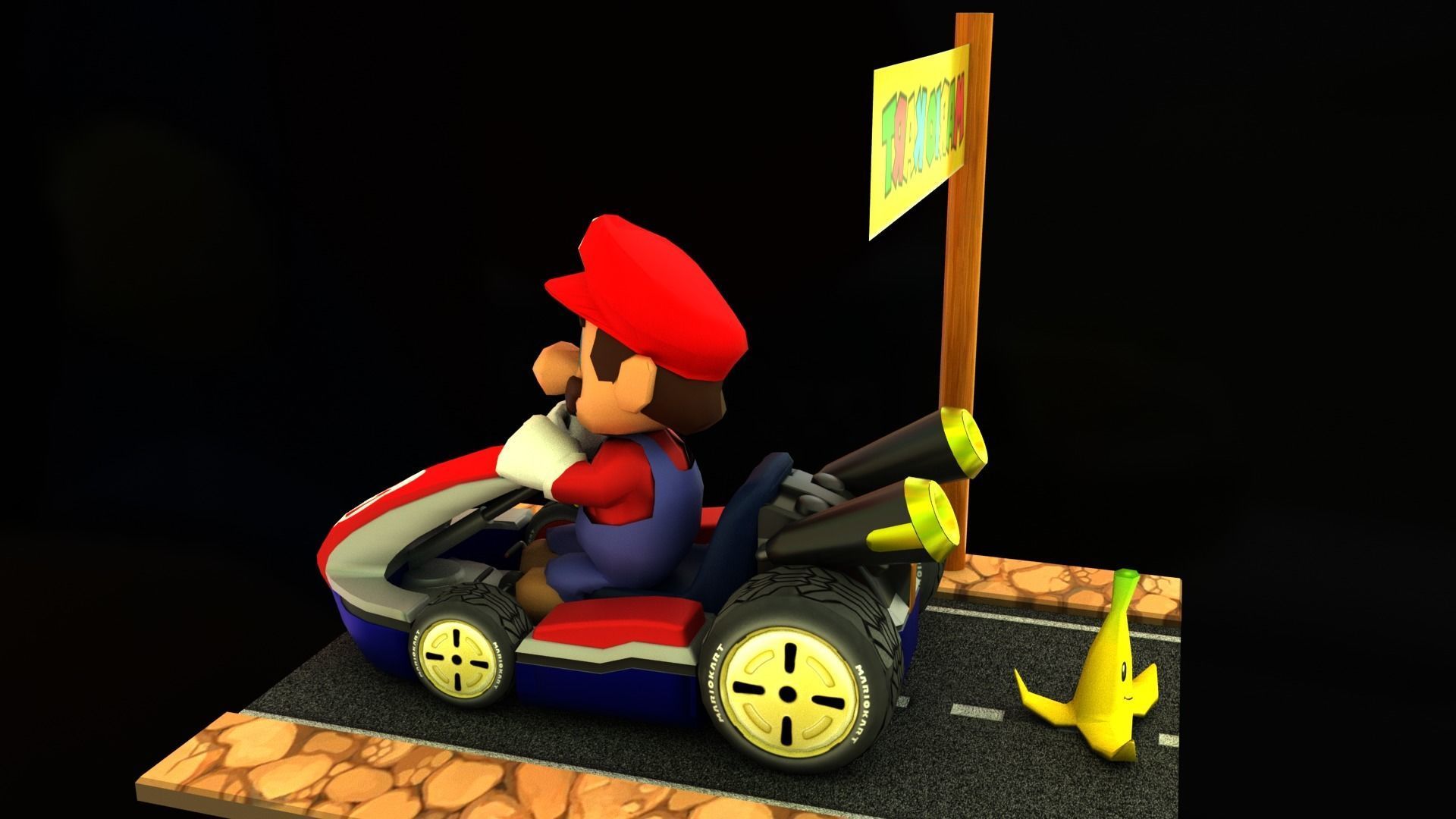 3D model Mario kart VR / AR / low-poly | CGTrader