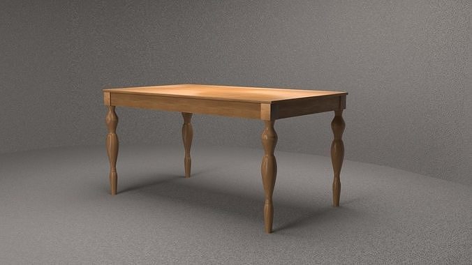 wooden dining table 3D model | CGTrader
