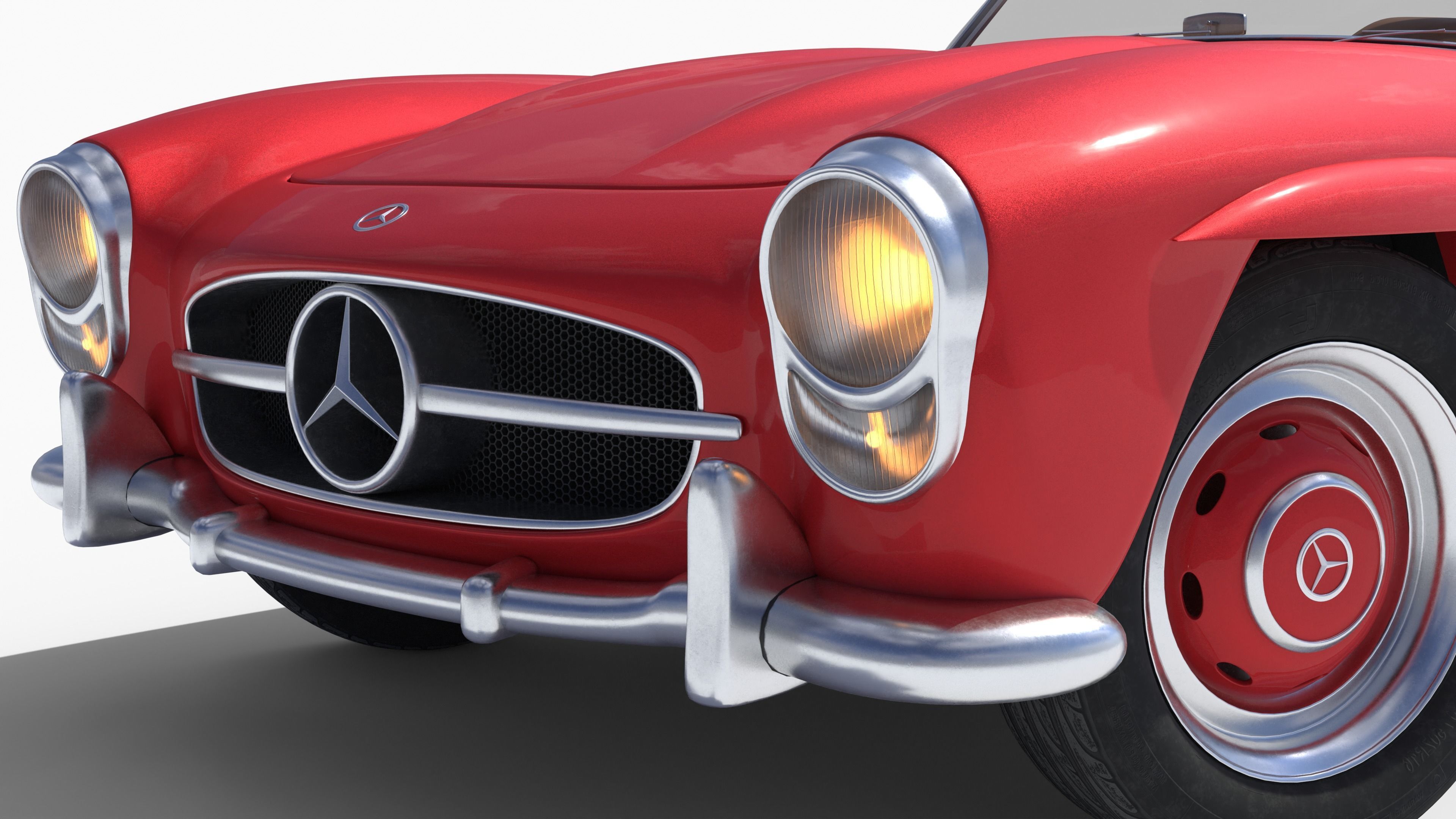 Mercedes Benz 300 SL Roadster free 3D model rigged | CGTrader