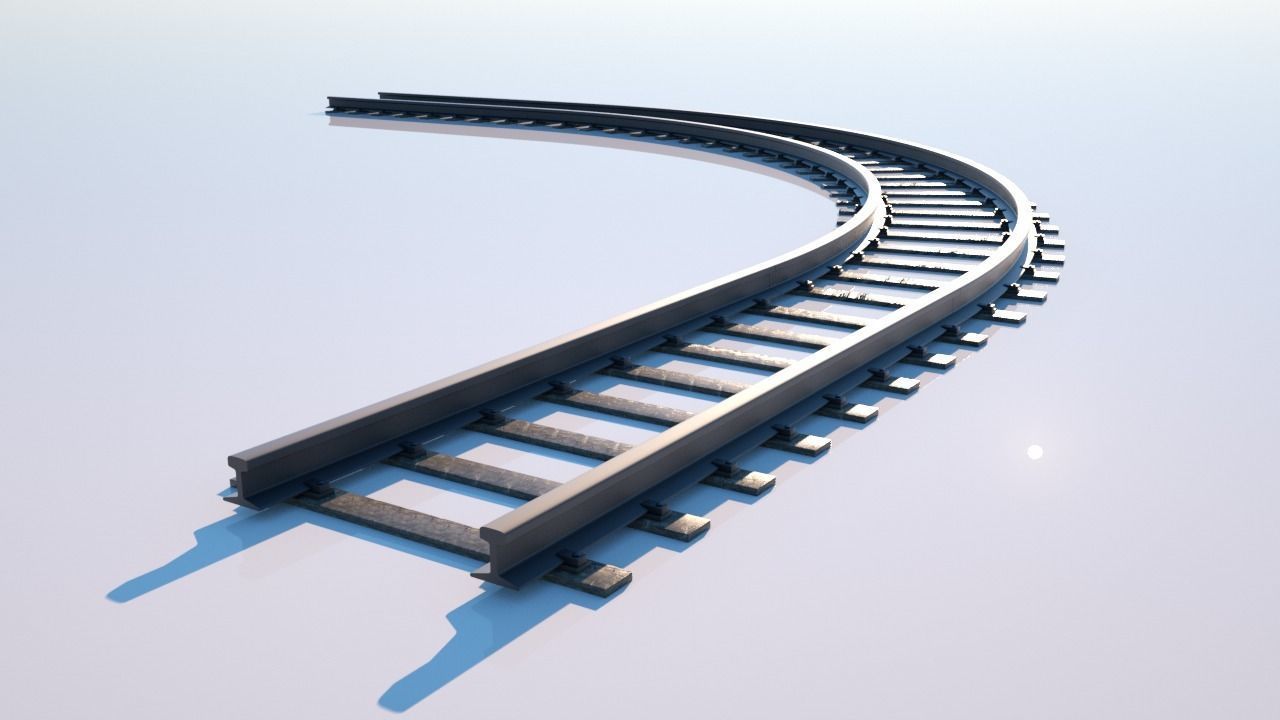 railway train track free 3D model | CGTrader