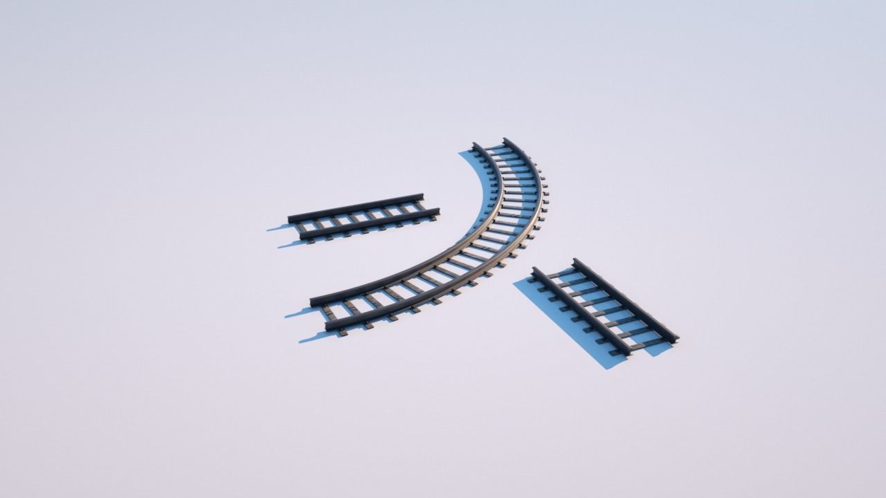 railway train track free 3D model | CGTrader