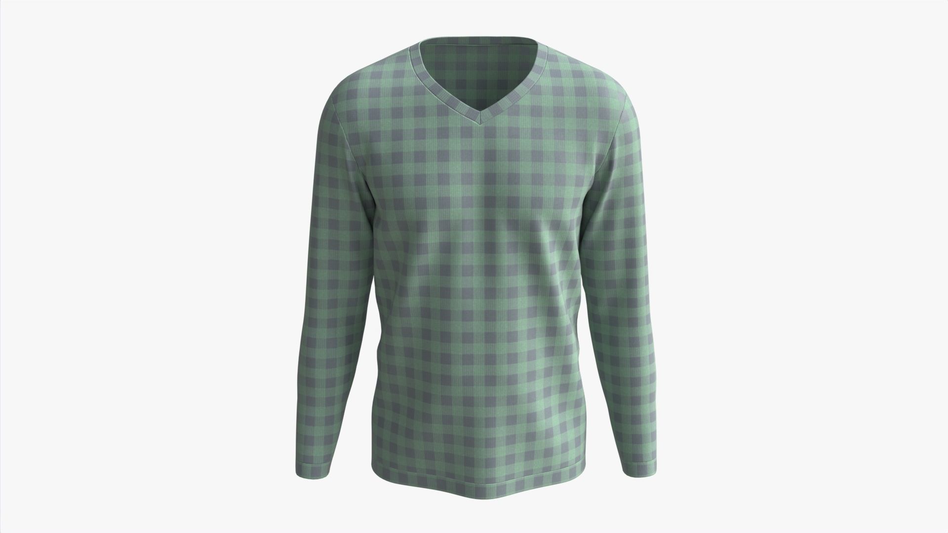 Sweatshirt for Men Mockup 02 Green square pattern 3D model | CGTrader