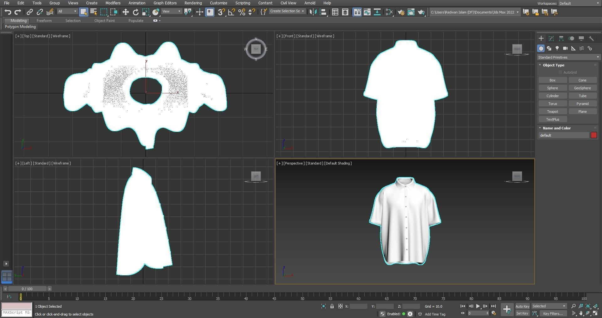 Short Sleeve Oversize Shirt Design 3D model | CGTrader