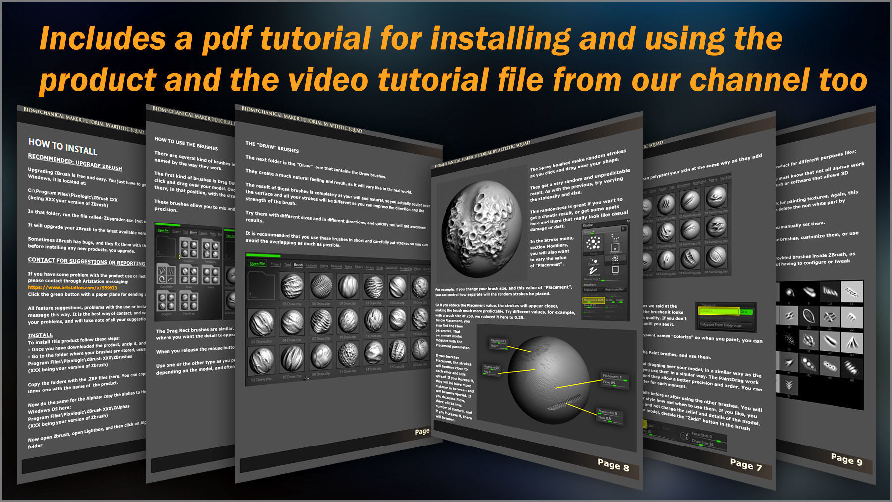 Biomechanical Maker 327 ZBrush Brushes And 52 Alphas 3D model | CGTrader