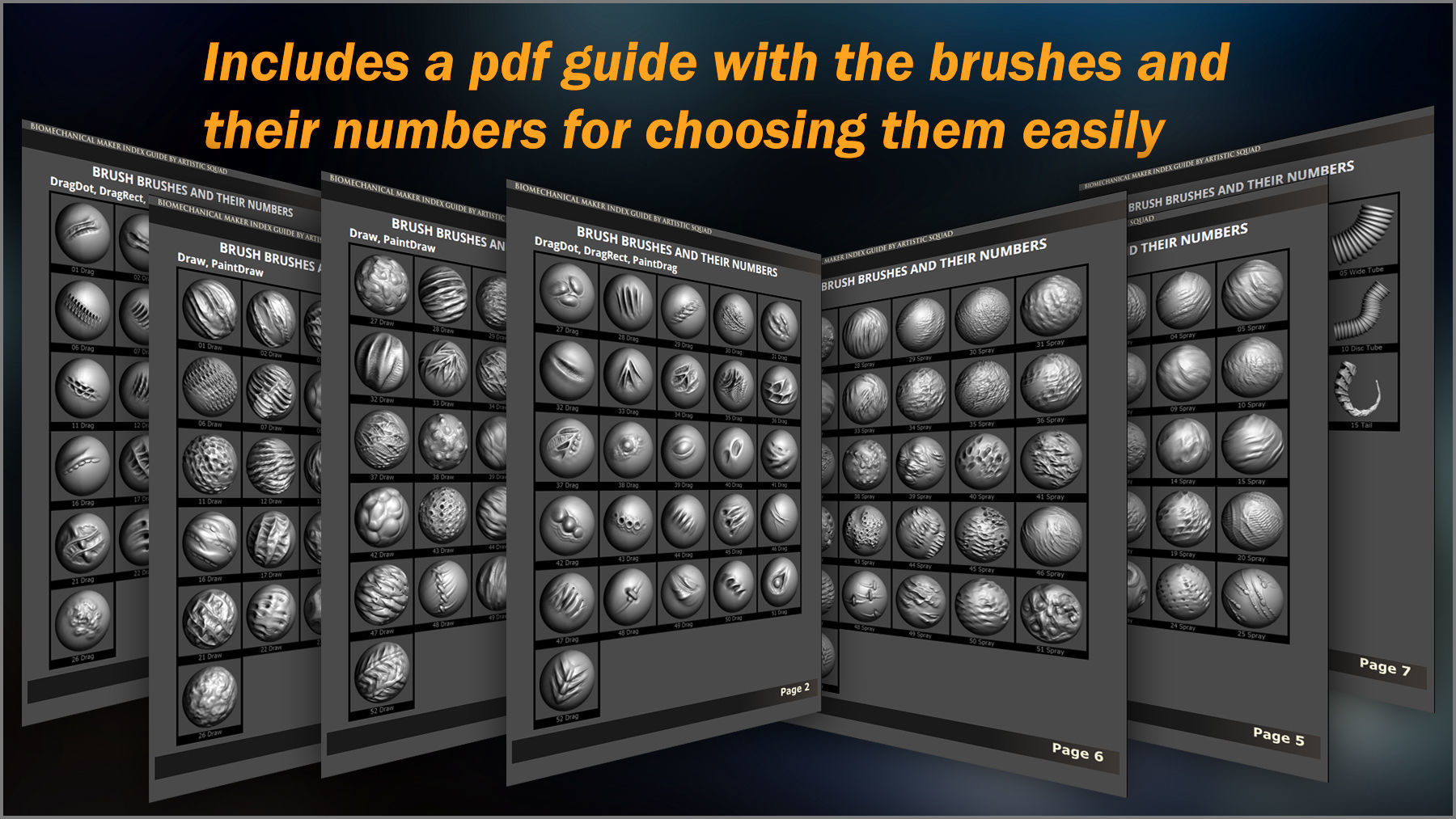 Biomechanical Maker 327 ZBrush Brushes And 52 Alphas 3D model | CGTrader