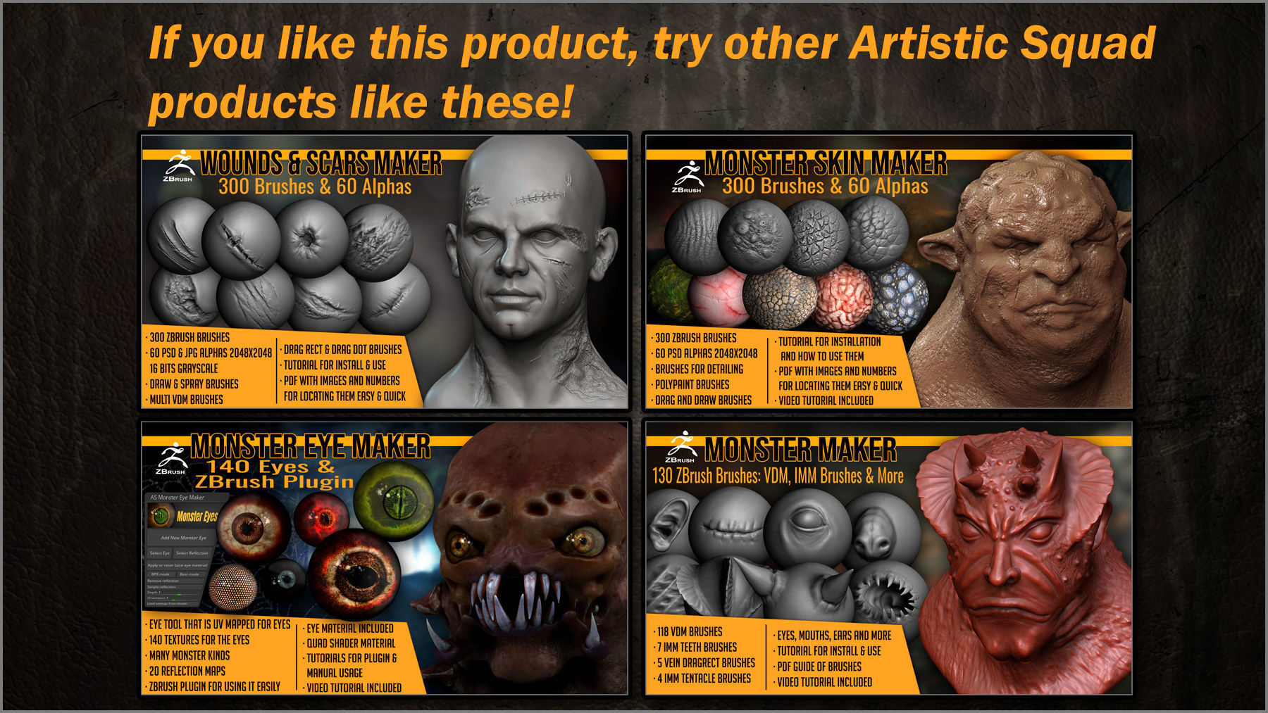 Zombie Maker 300 ZBrush Brushes 3D model | CGTrader