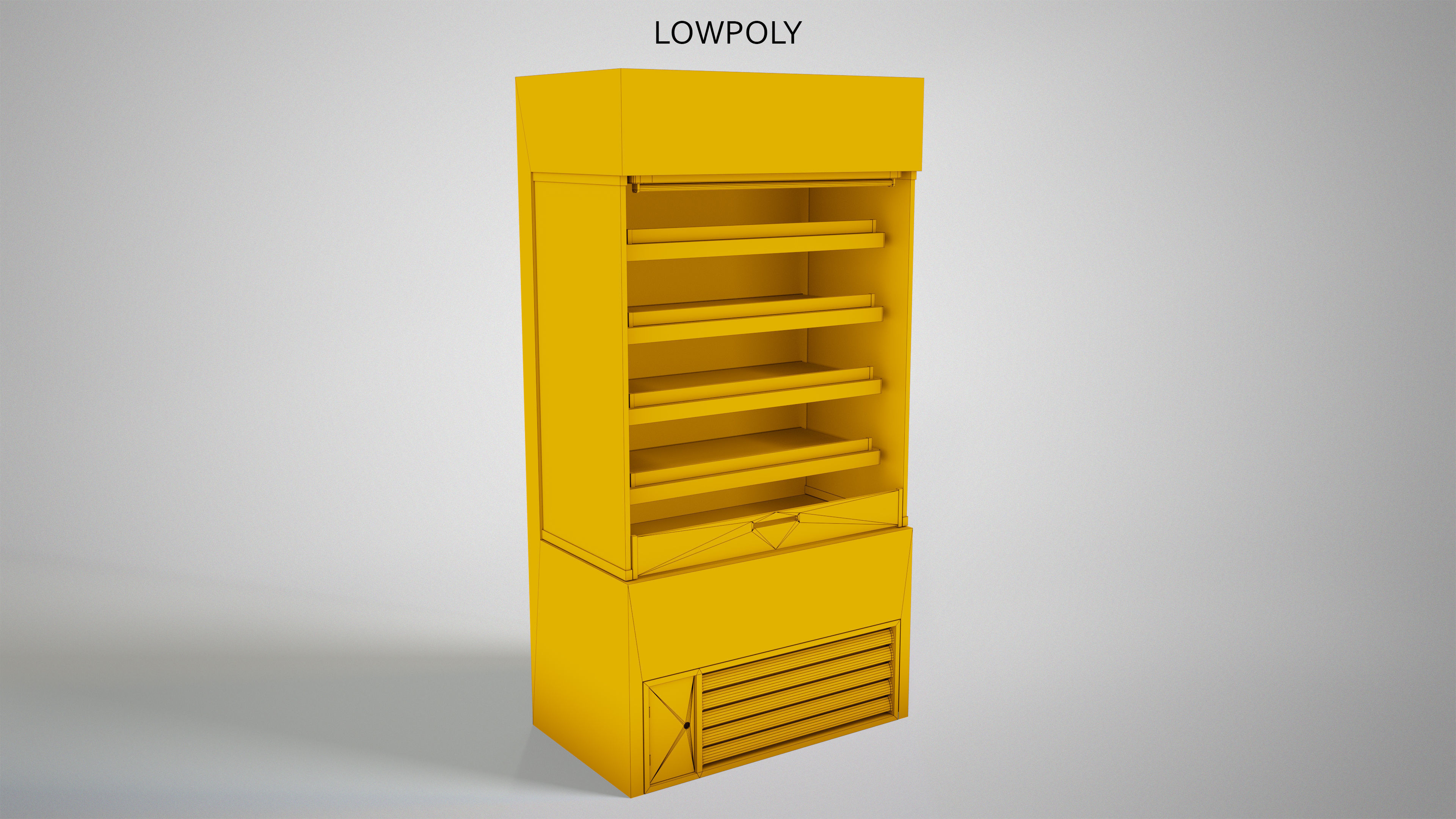 3D model Commercial Display Fridge - Gameready Food And Drinks Cooler ...