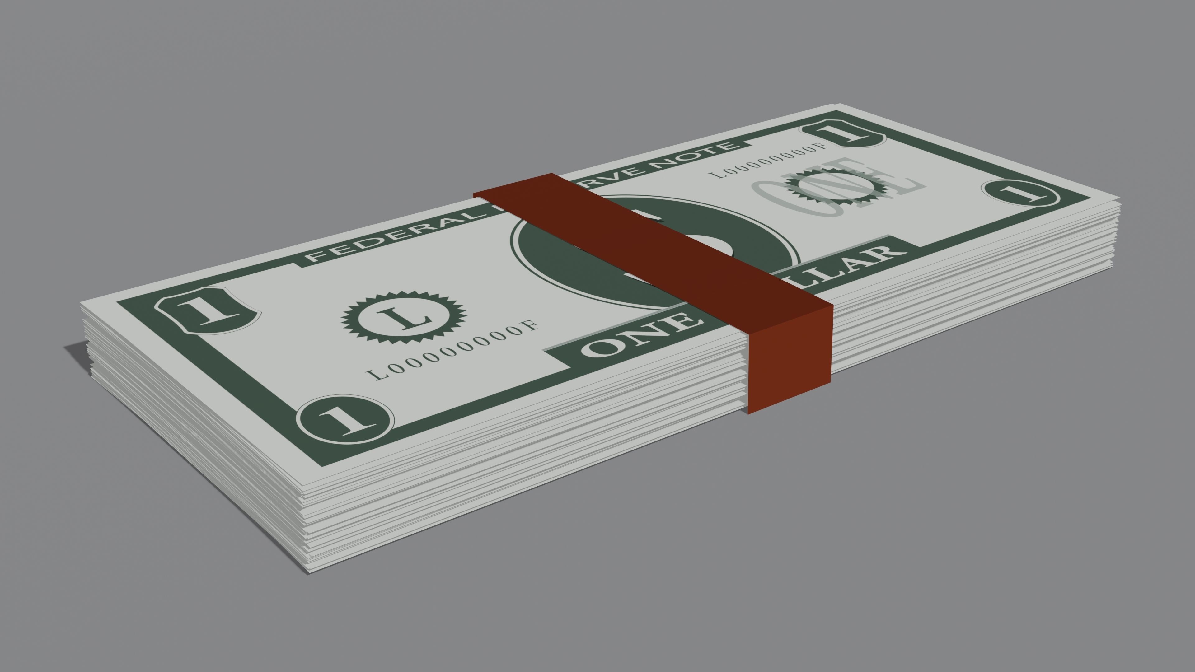 Pack of dollars dollar bill 3D model | CGTrader