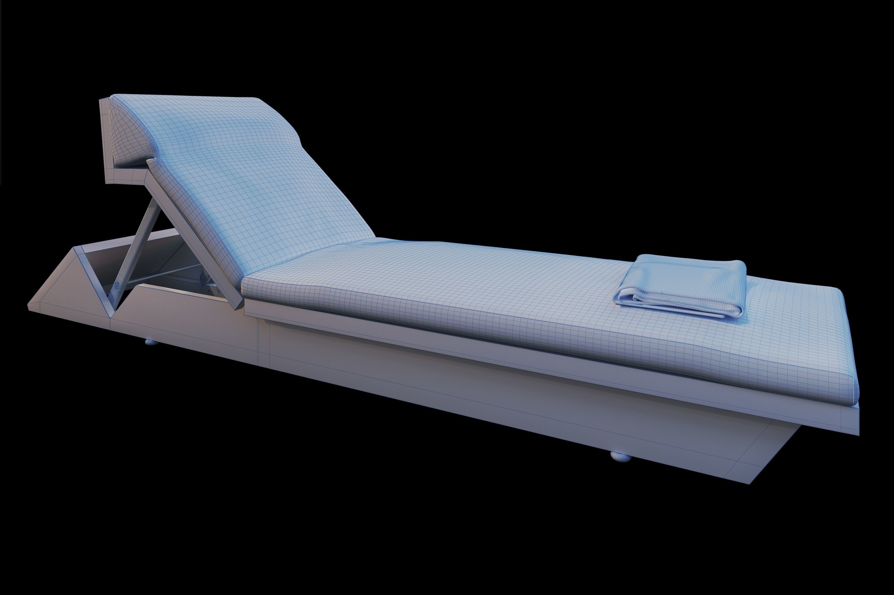 Sunbed chaise lounge 3D model | CGTrader