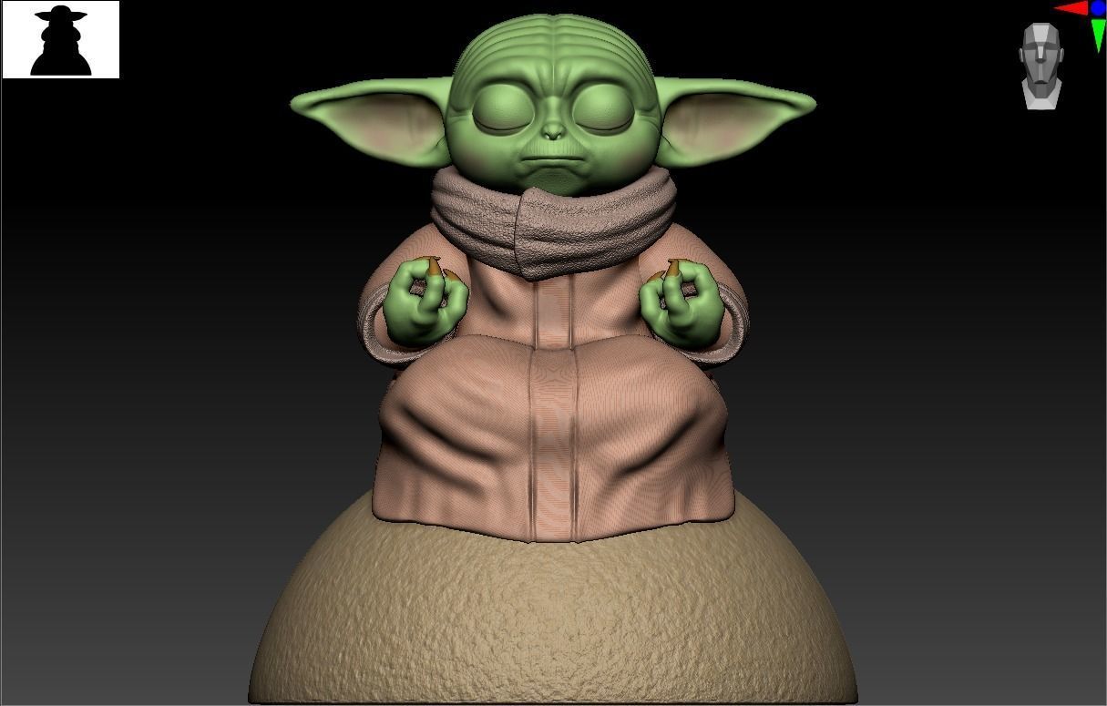 GROGU MEDITATING 3D model 3D printable | CGTrader