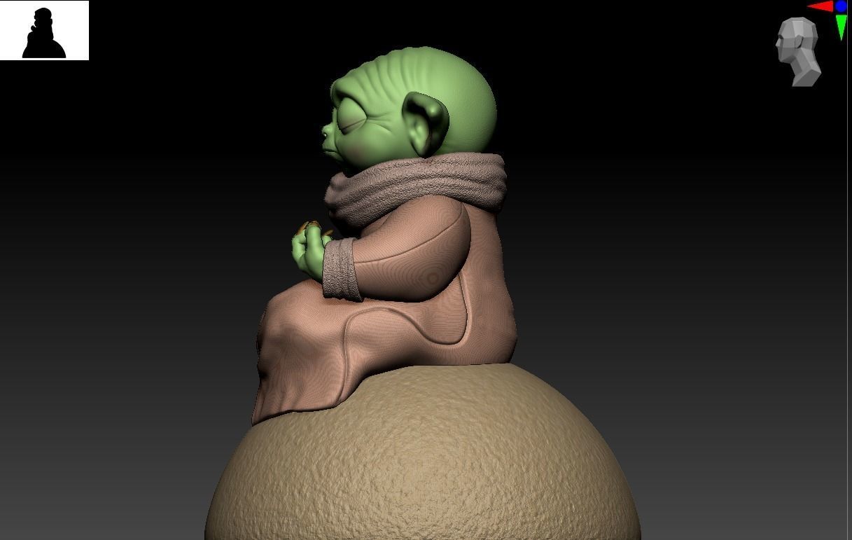 GROGU MEDITATING 3D model 3D printable | CGTrader