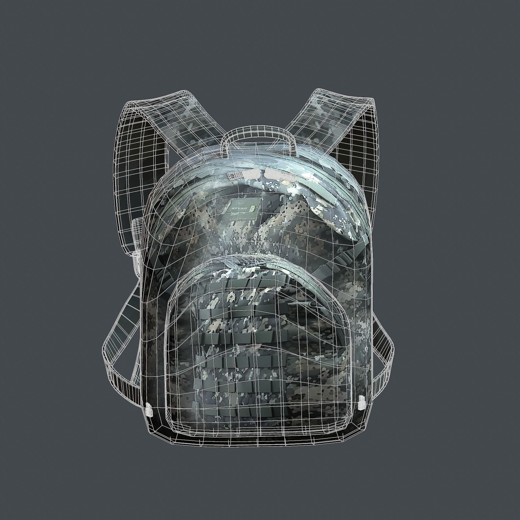 3D model Backpack Camping Generic military human bag storqge baggage VR ...