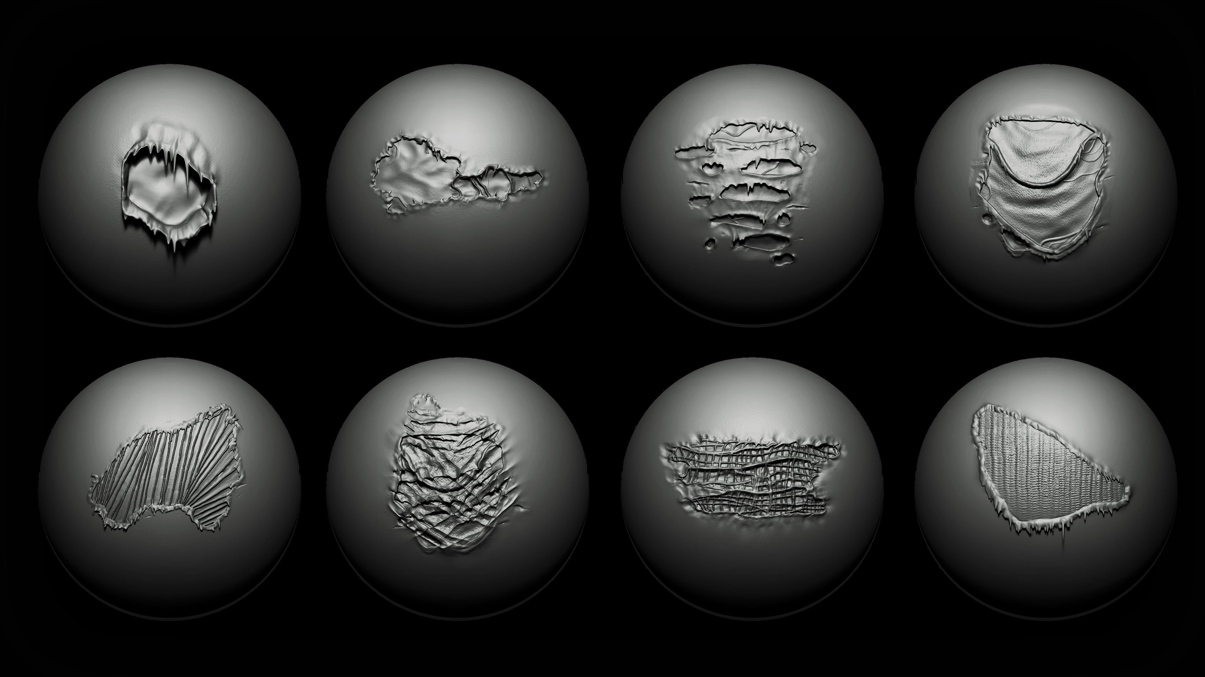 40 Cloth Damage Brush and Alphas Texture | CGTrader