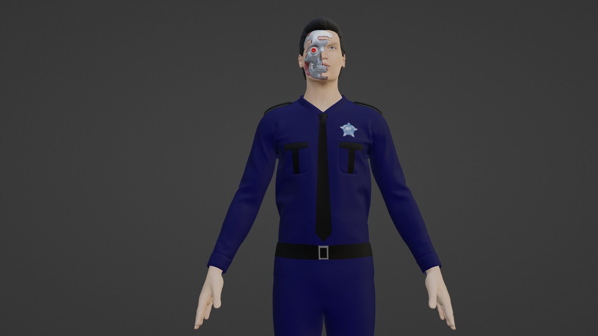 3D model Cyber Police - Robot Man VR / AR / low-poly | CGTrader