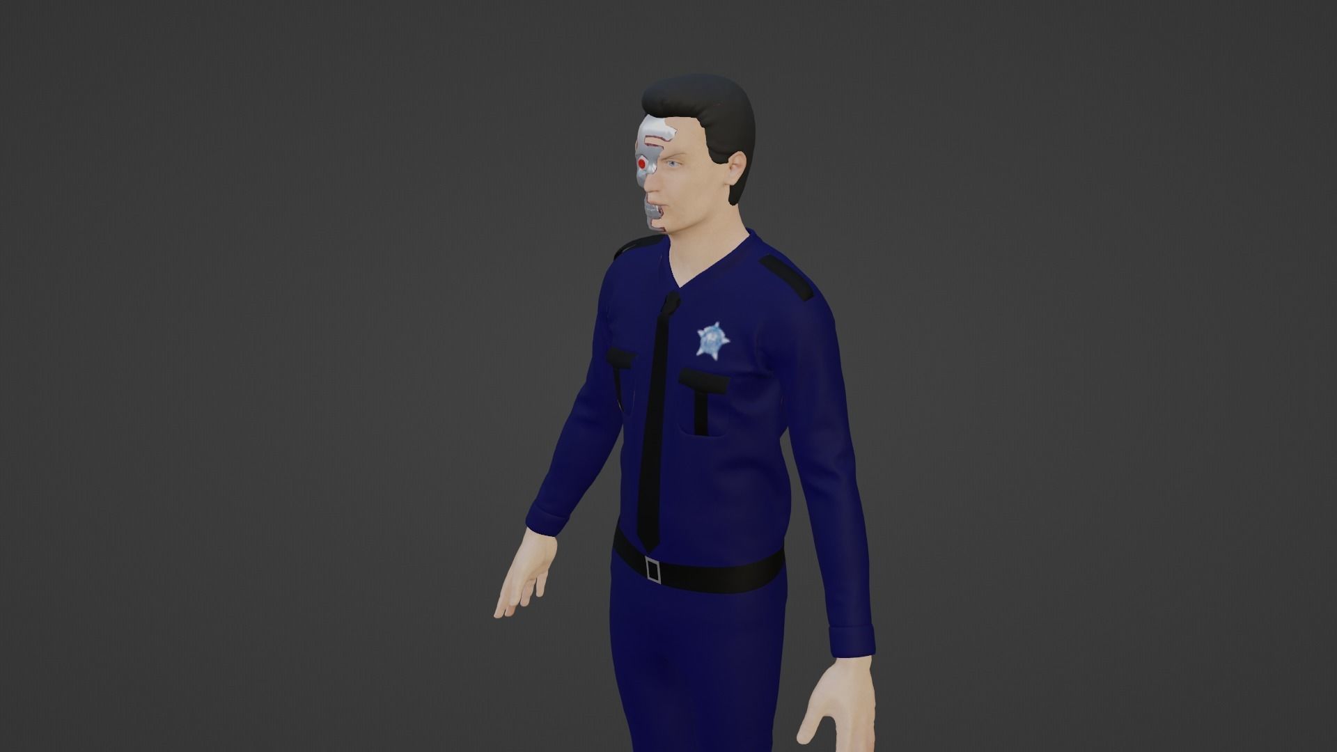 3D model Cyber Police - Robot Man VR / AR / low-poly | CGTrader