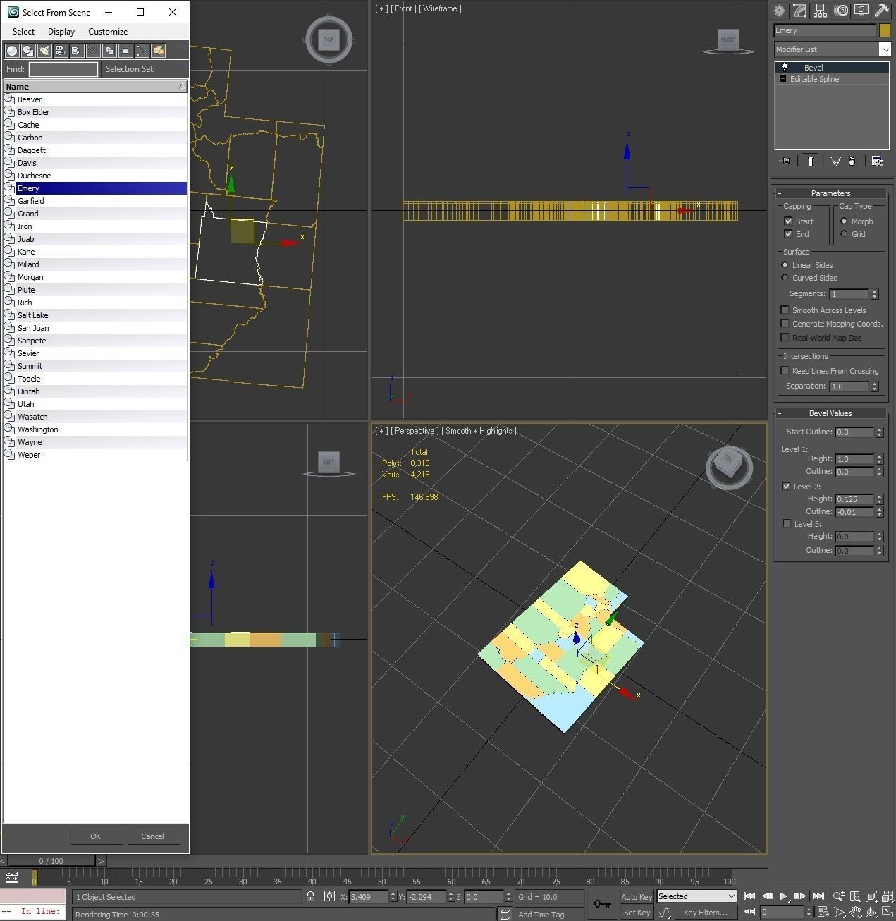 Utah Political Map 3D model | CGTrader