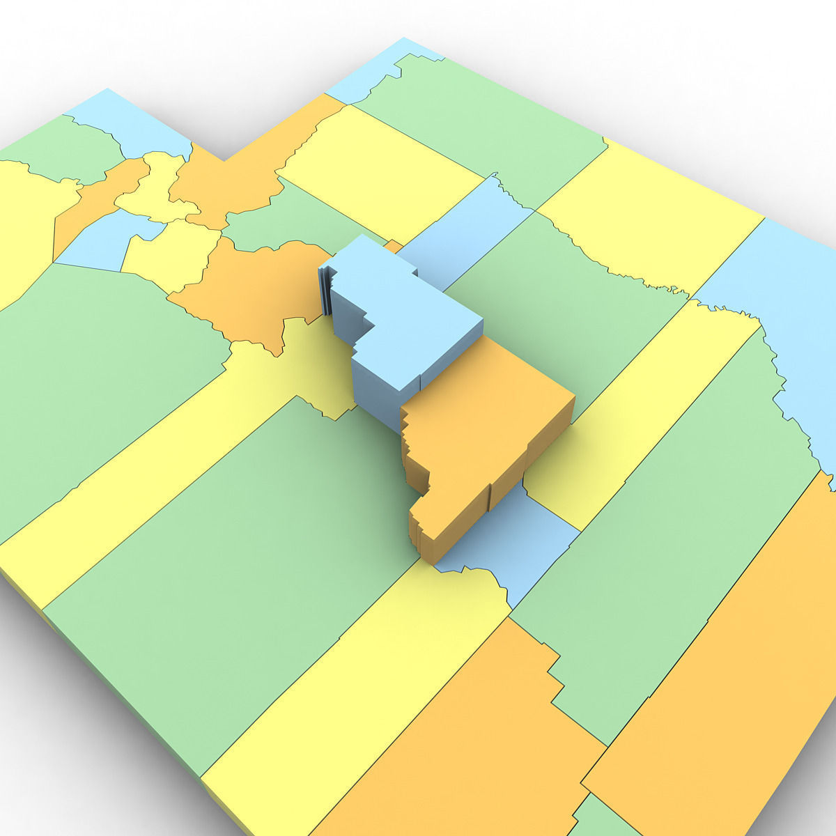 Utah Political Map 3D model | CGTrader