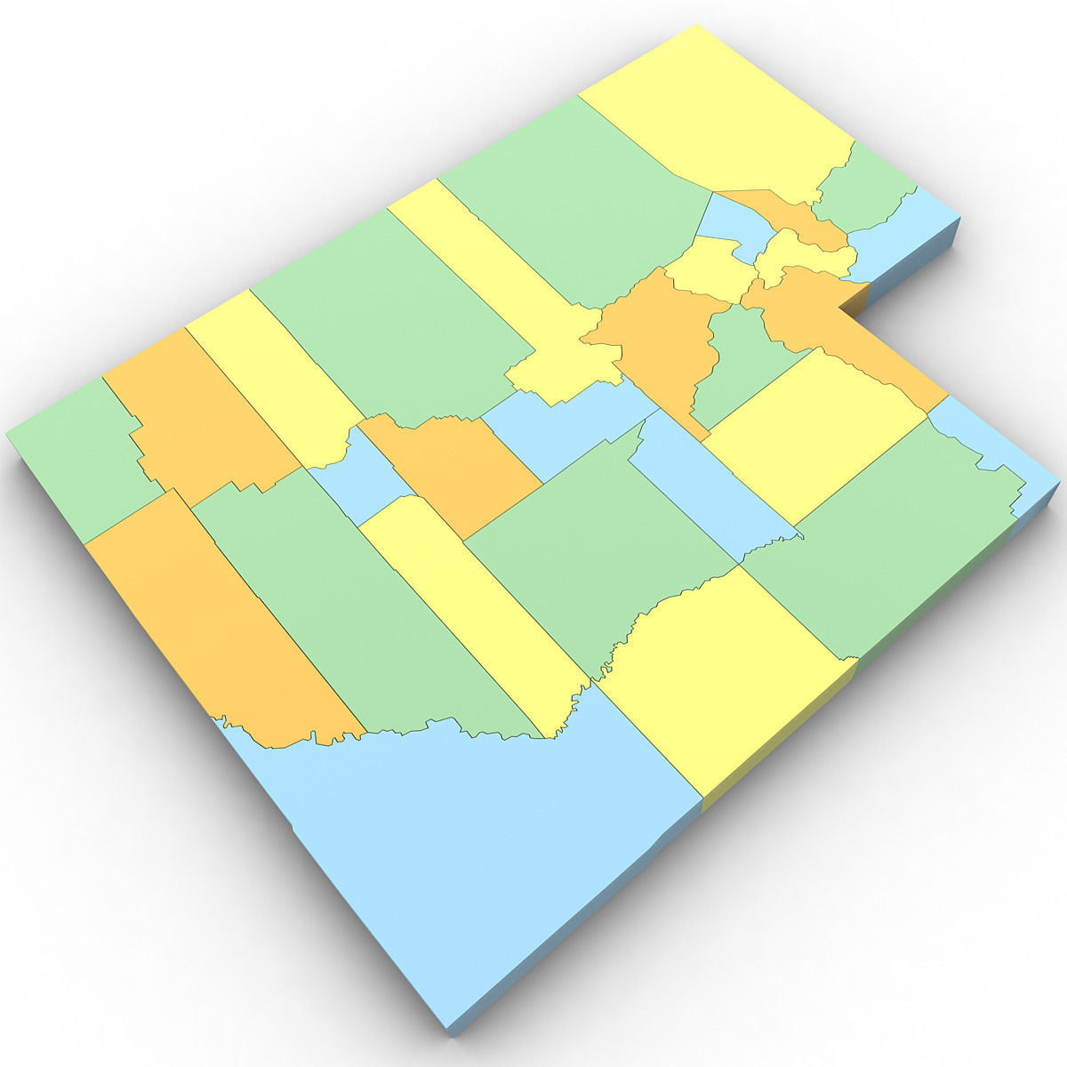 Utah Political Map 3D model | CGTrader