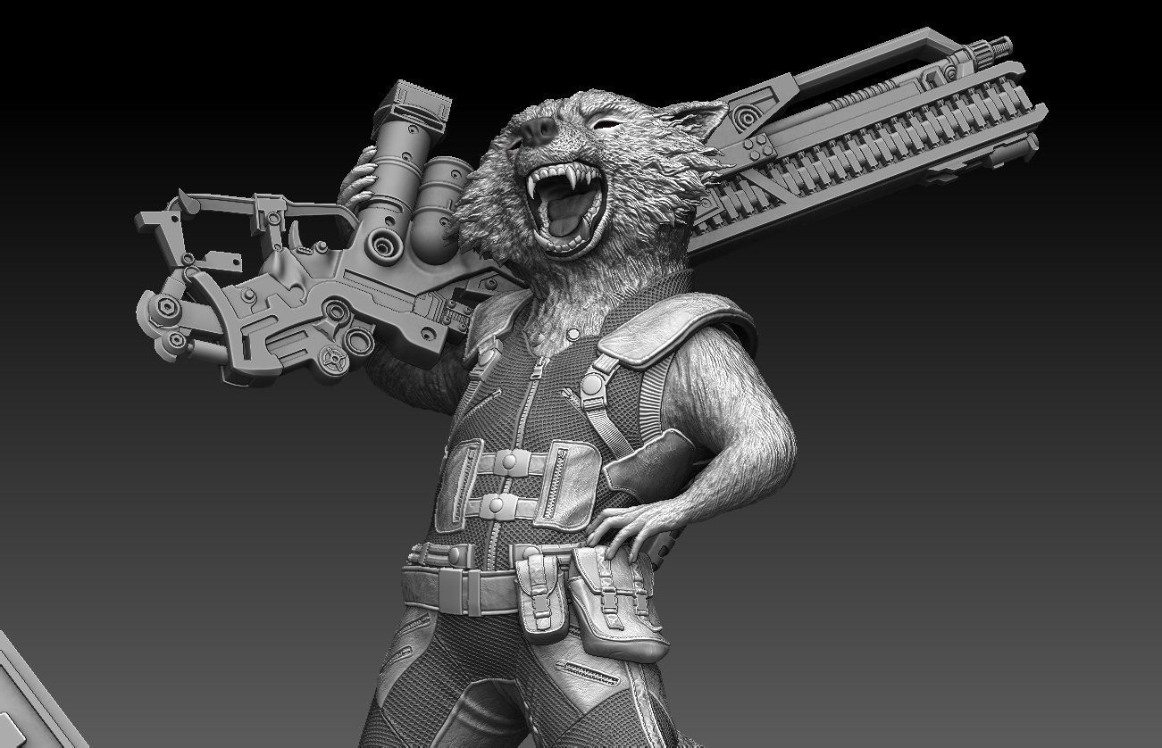 Guardians Of The Galaxy - Rocket 3D model 3D printable | CGTrader