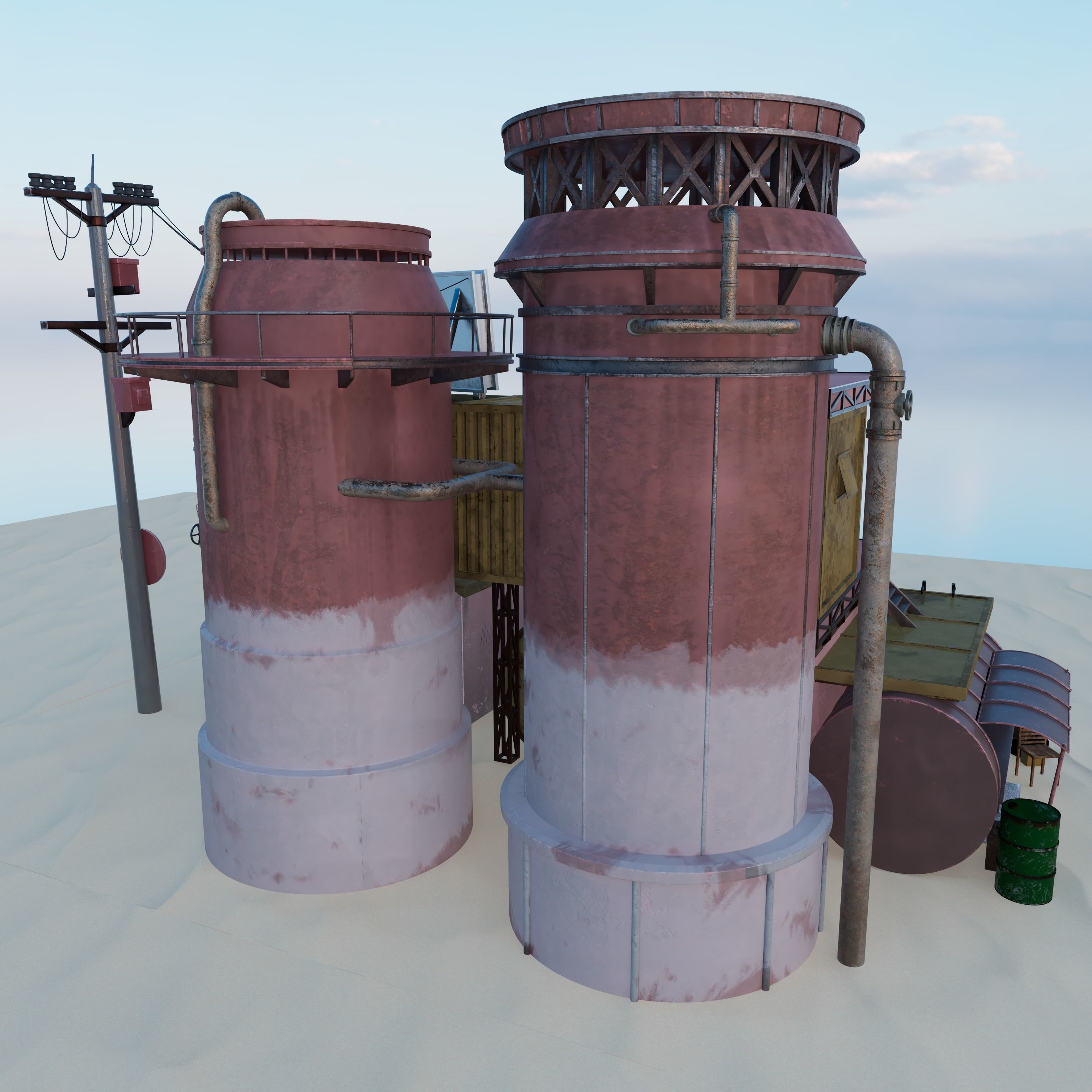 High-Rise Industry - The Towering Building of Production 3D model ...