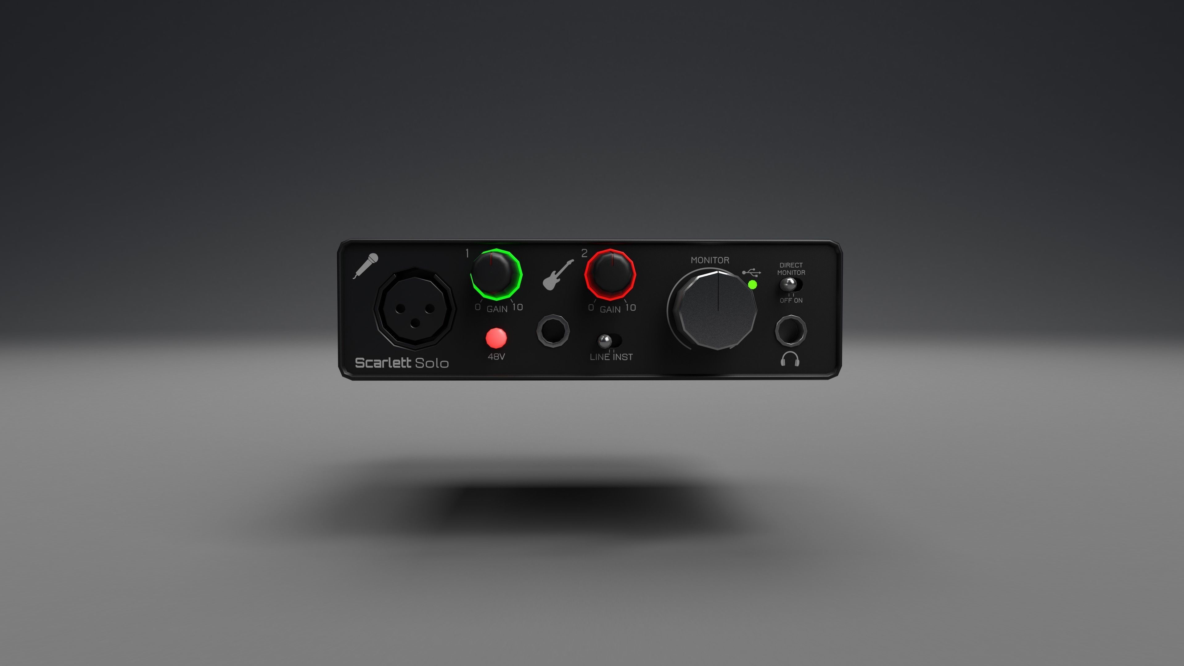 Focusrite Scarlett solo gen 2 Low Poly free 3D model | CGTrader