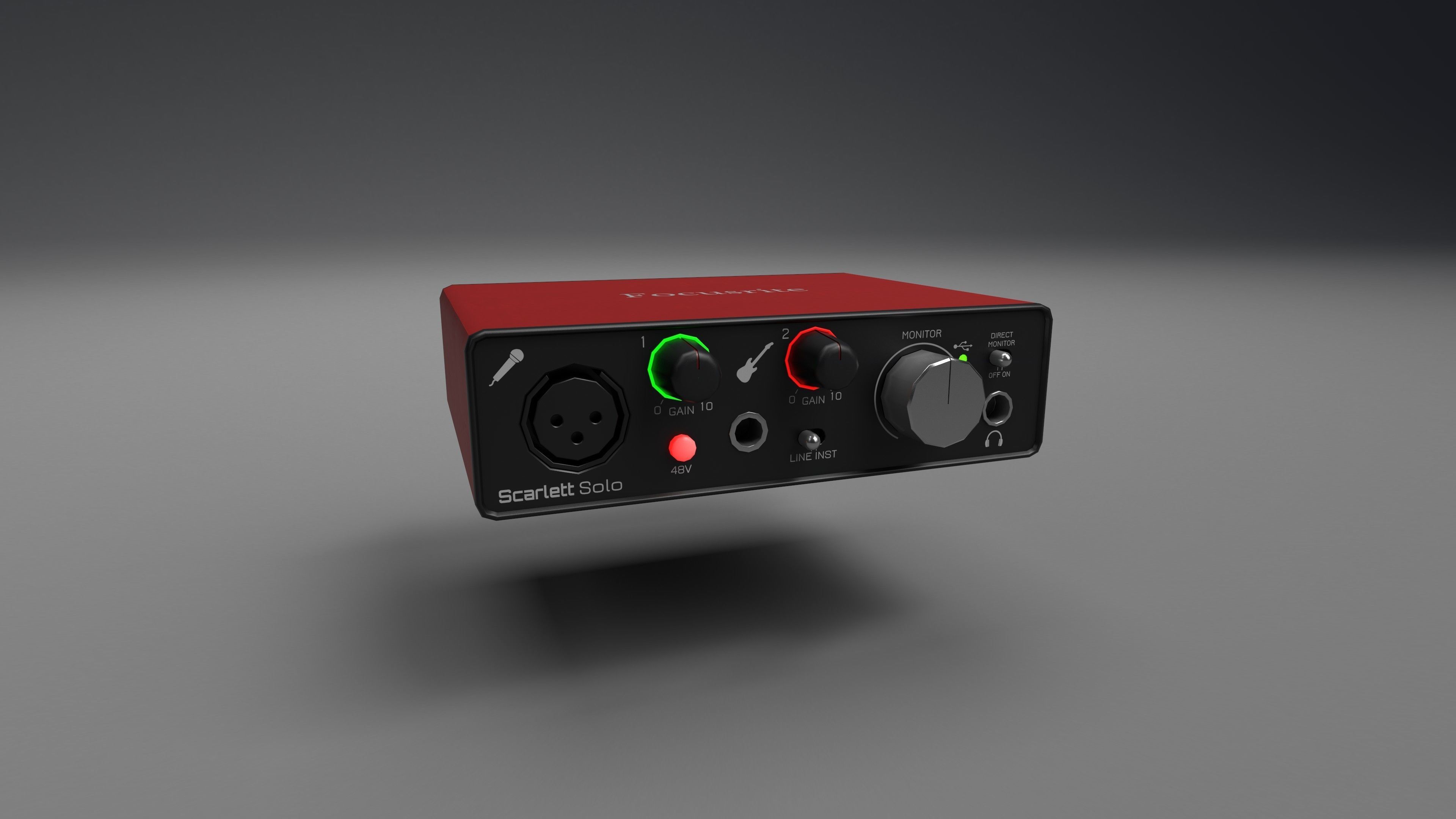 Focusrite Scarlett solo gen 2 Low Poly free 3D model | CGTrader