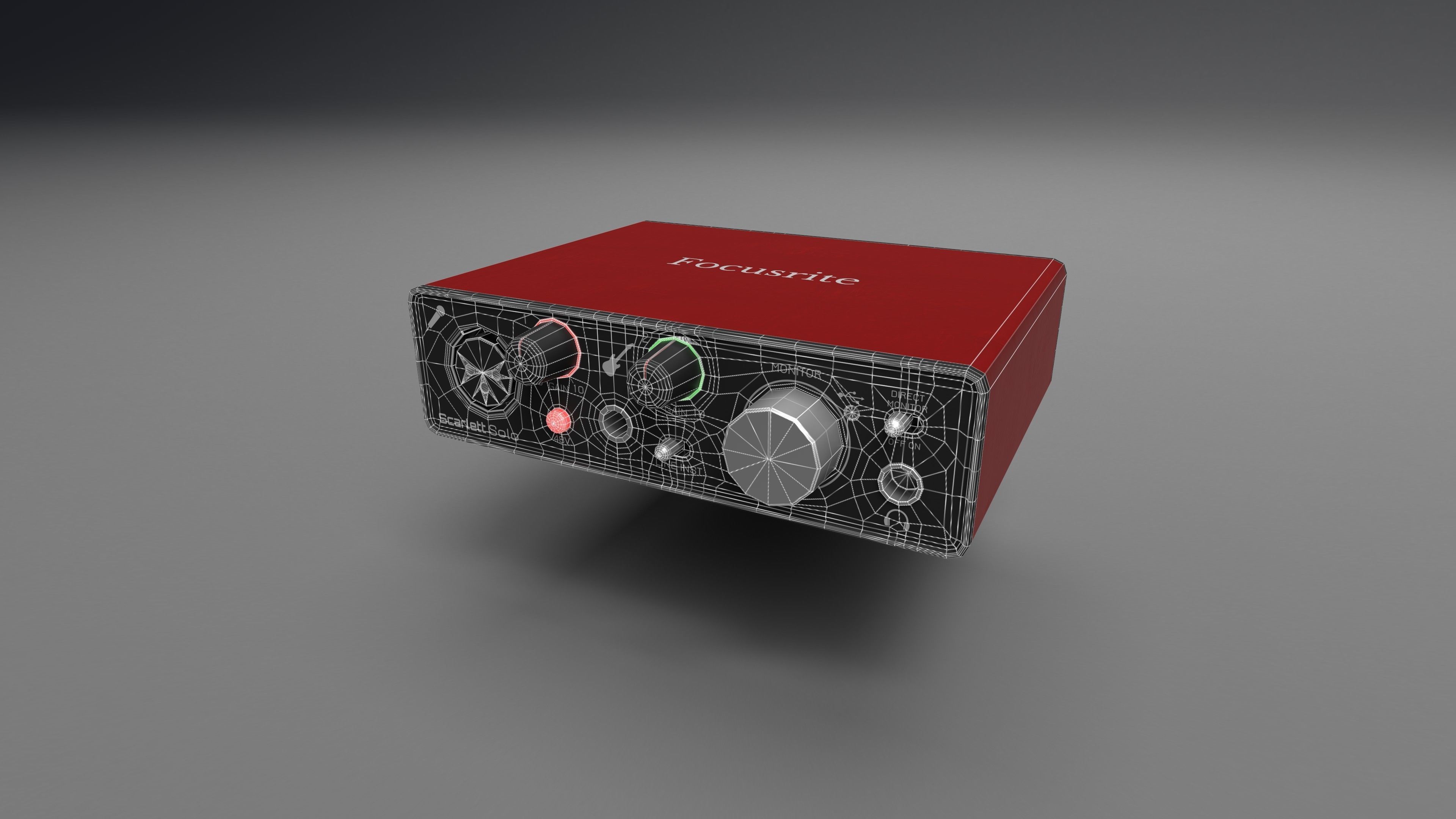 Focusrite Scarlett solo gen 2 Low Poly free 3D model | CGTrader