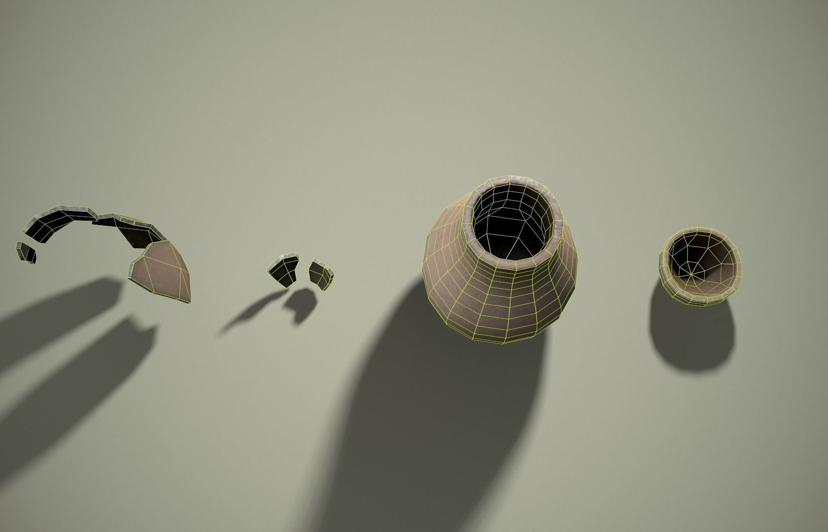 Medieval Clay Pots Low-Poly FREE free VR / AR / low-poly 3D model ...