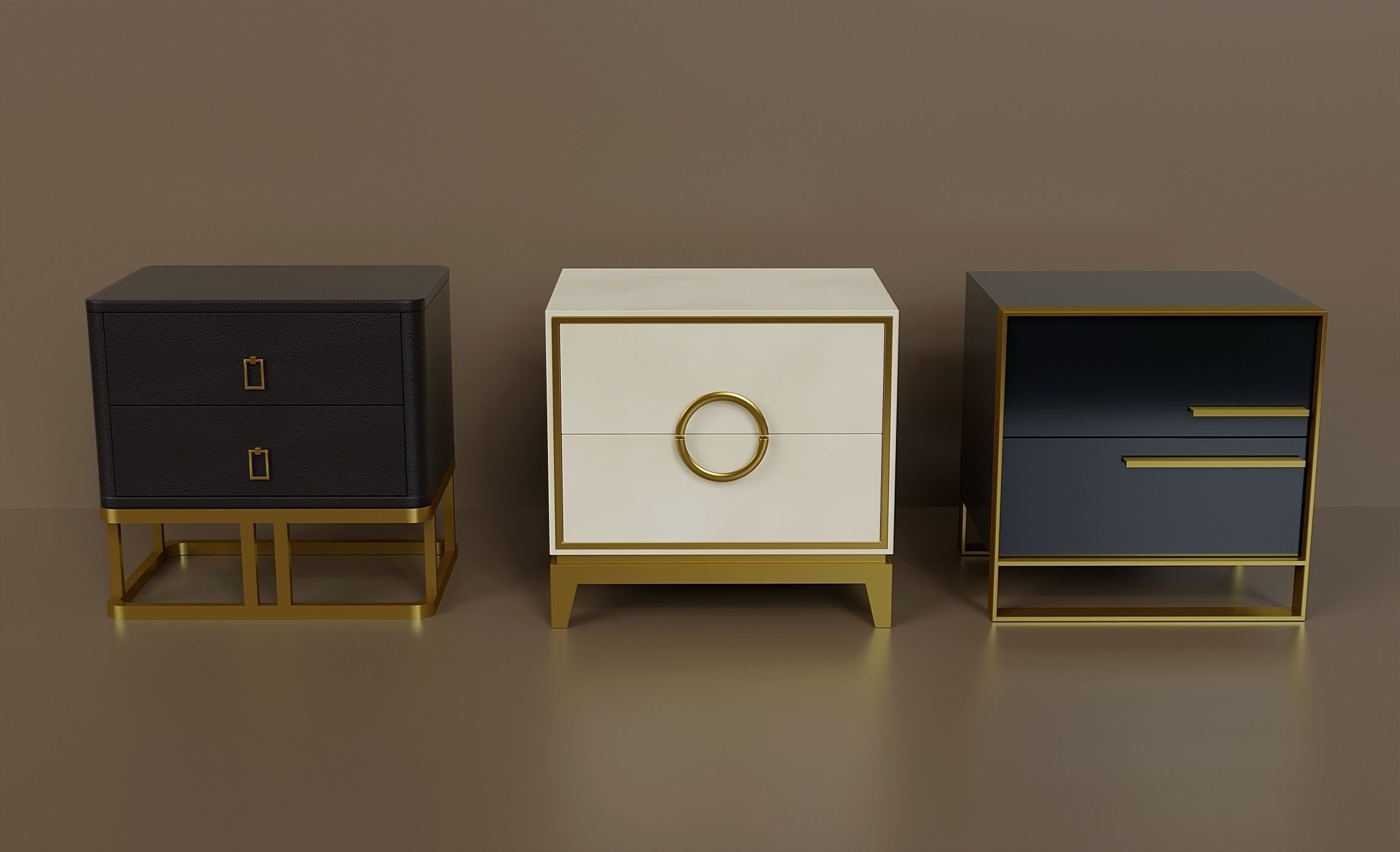 Three different modern nightstands 3D model | CGTrader